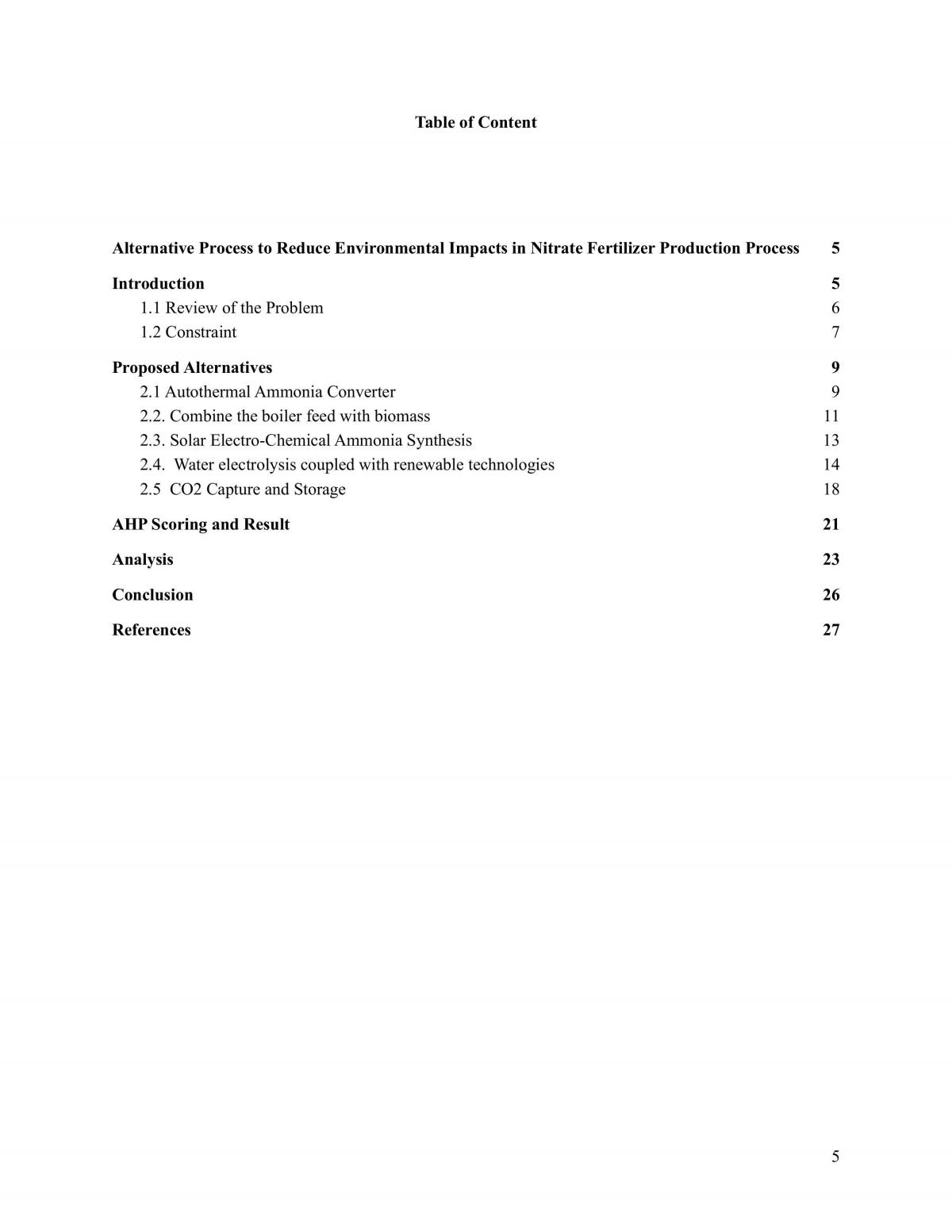 Process Alternative Report | CEE20004 - Process Safety and ...