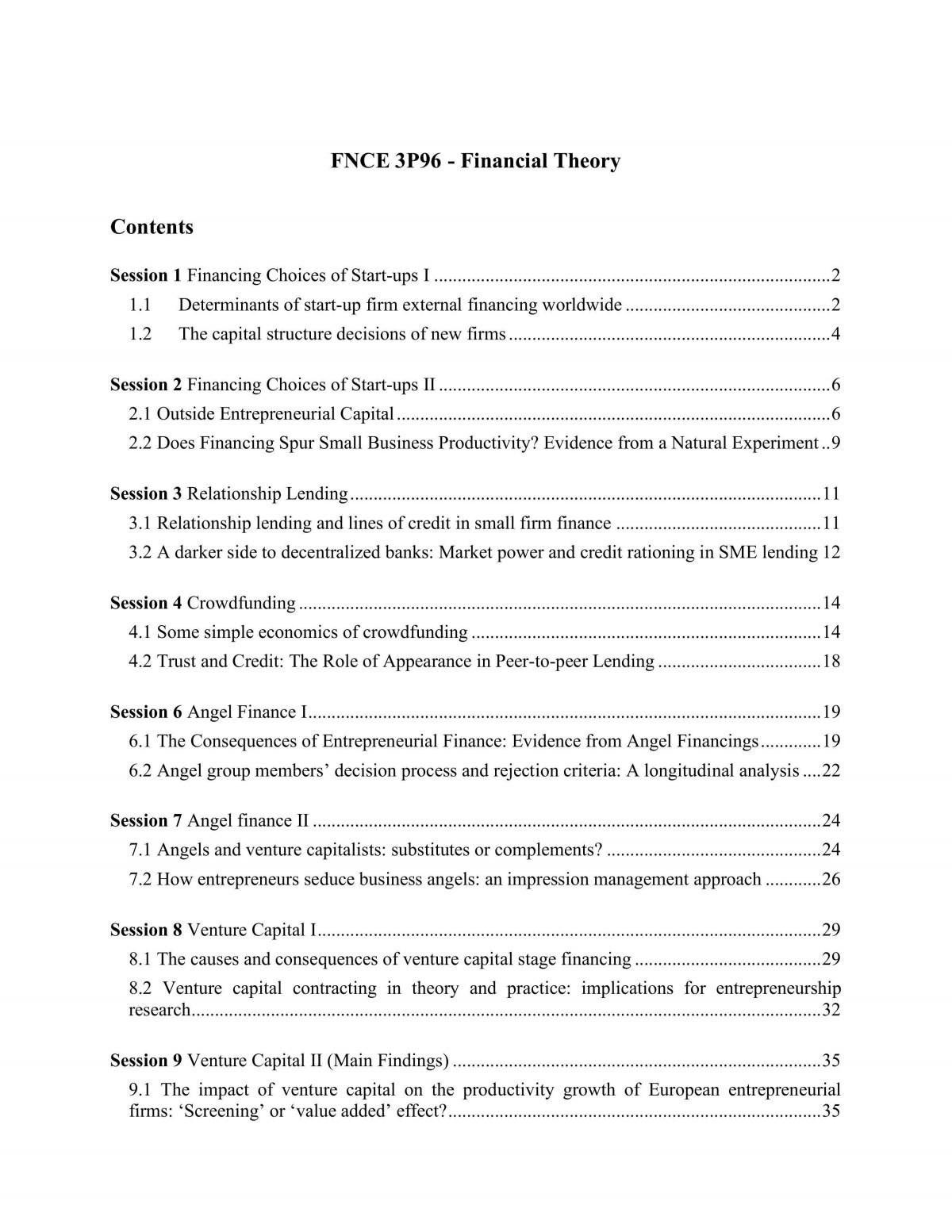 Financial Theory Summary | FNCE 3P96 - Financial Theory - BrockU ...