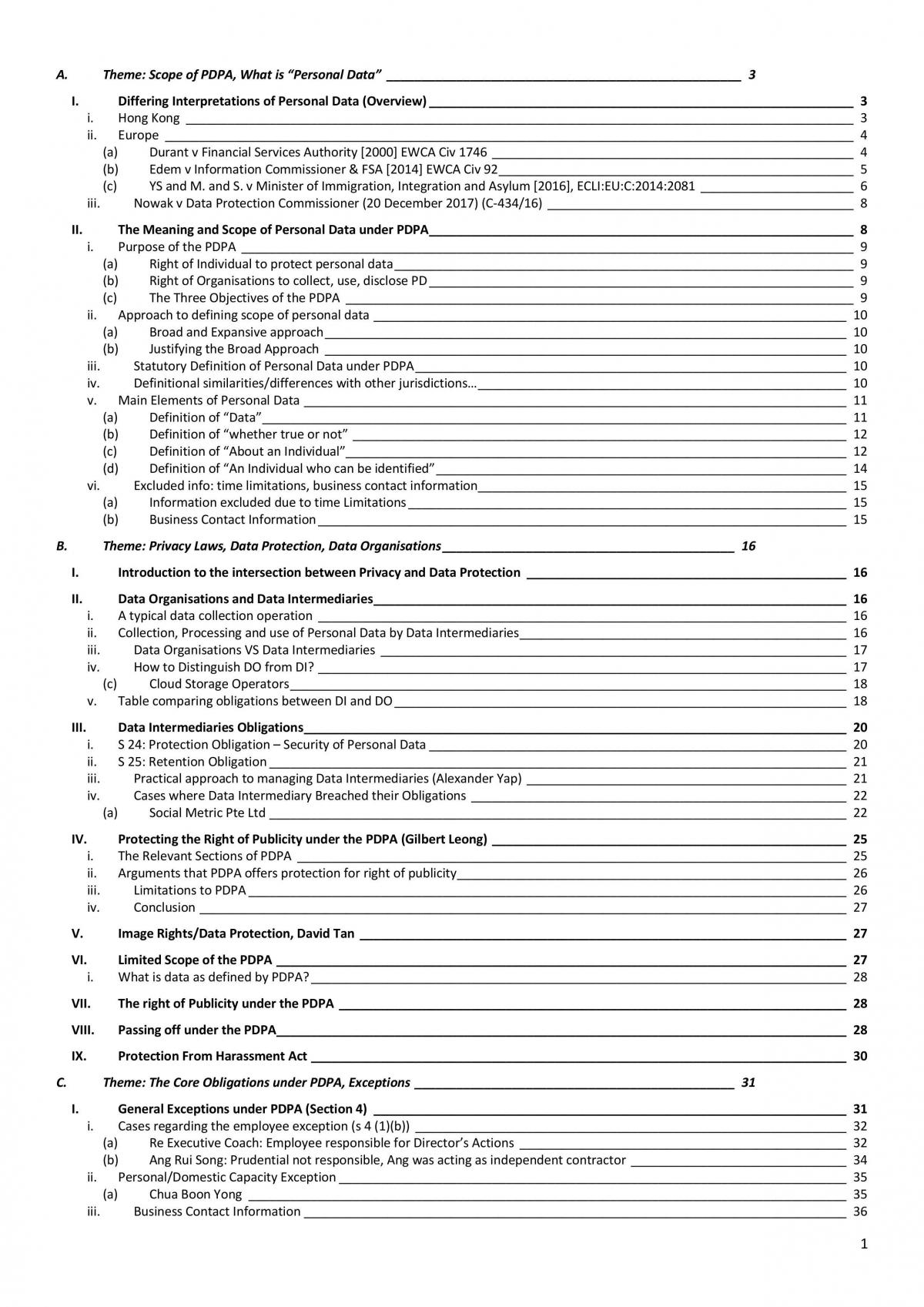 Data Privacy Master Notes for Entire Term | LAW486 - Privacy and Data ...