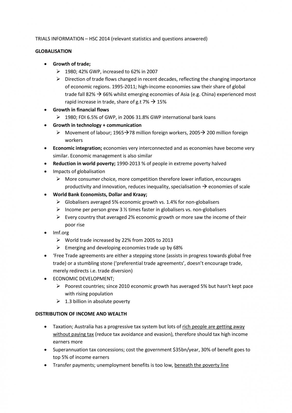Complete Set of Notes for HSC Economics | Economics - Year 12 HSC ...
