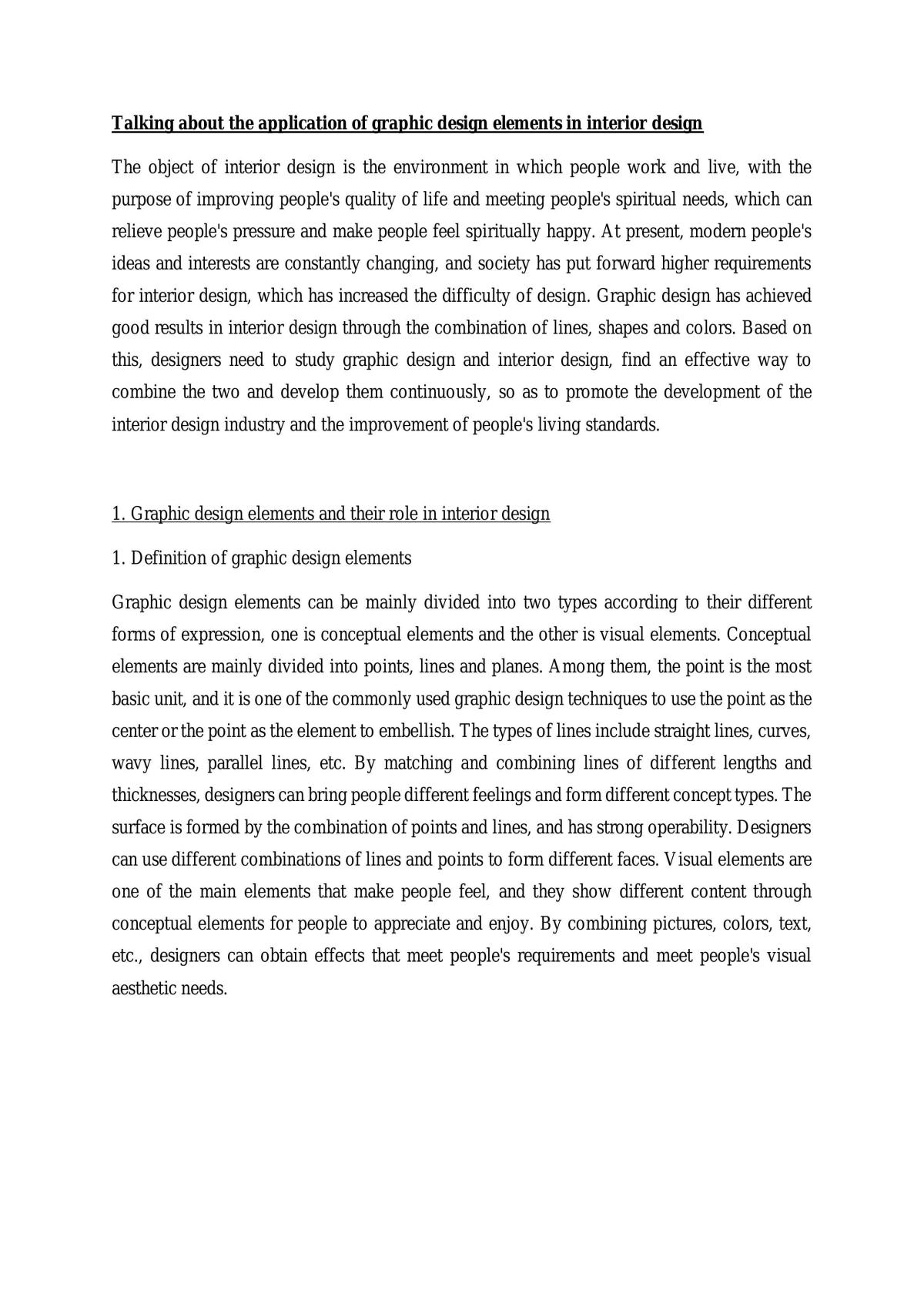 Essay Talking about the application of graphic design elements in ...