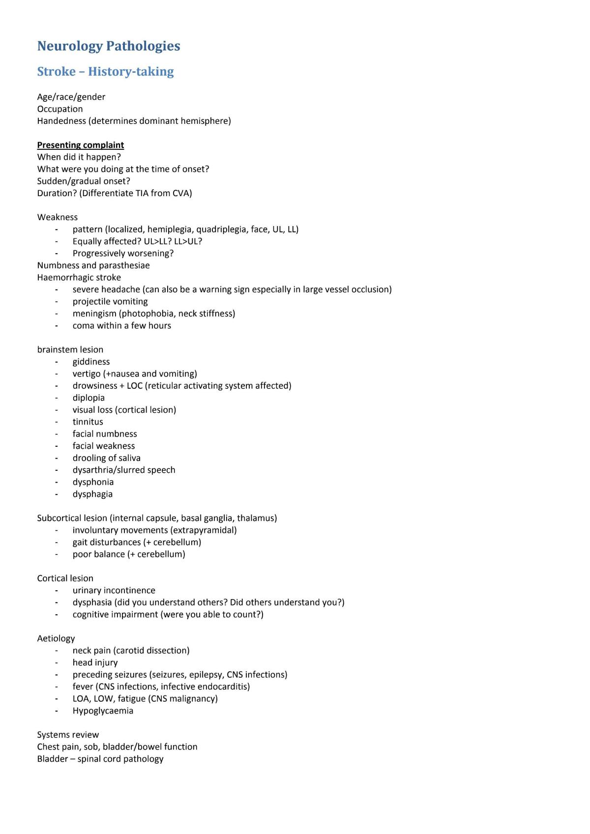 Central Nervous System Medicine | MDP 50612 - Internal Medicine ...