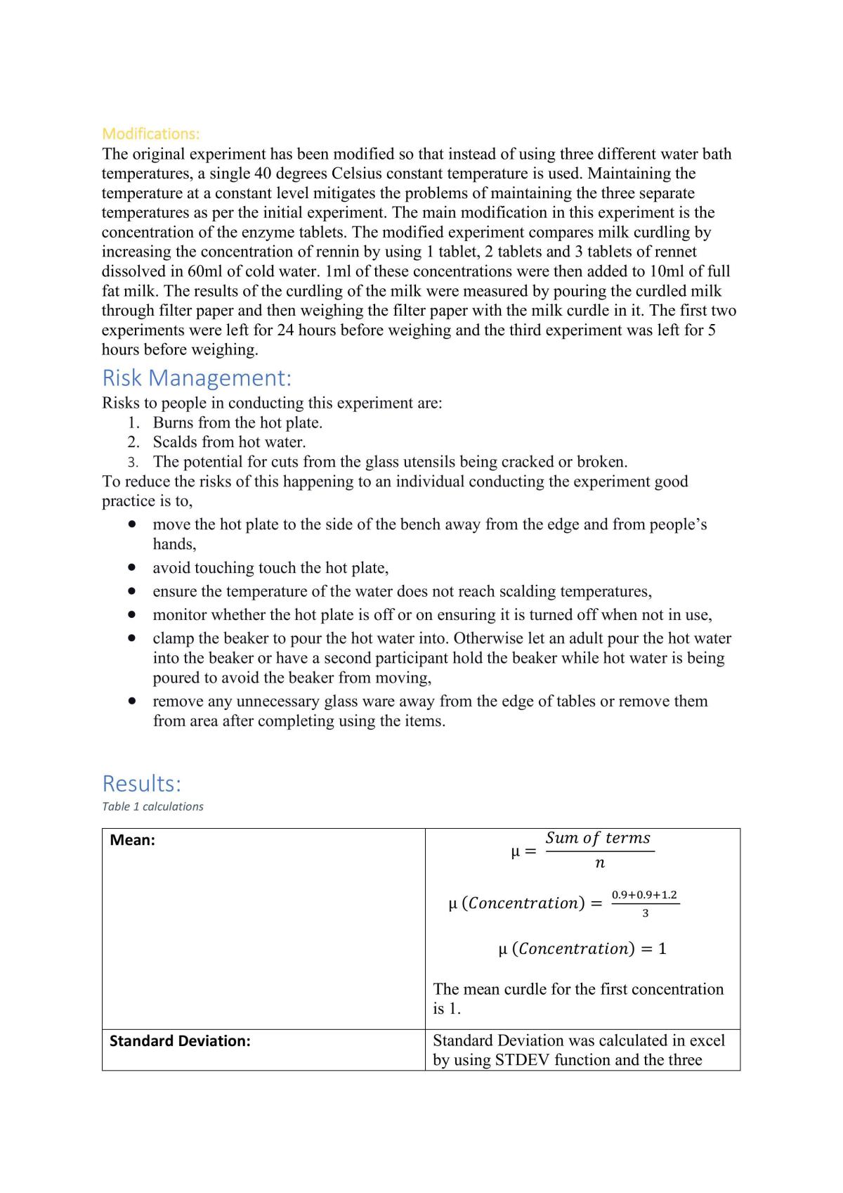 FA 2 - Biology, Rennet Tablet Experiment | Biology - Year 11 QCE ...