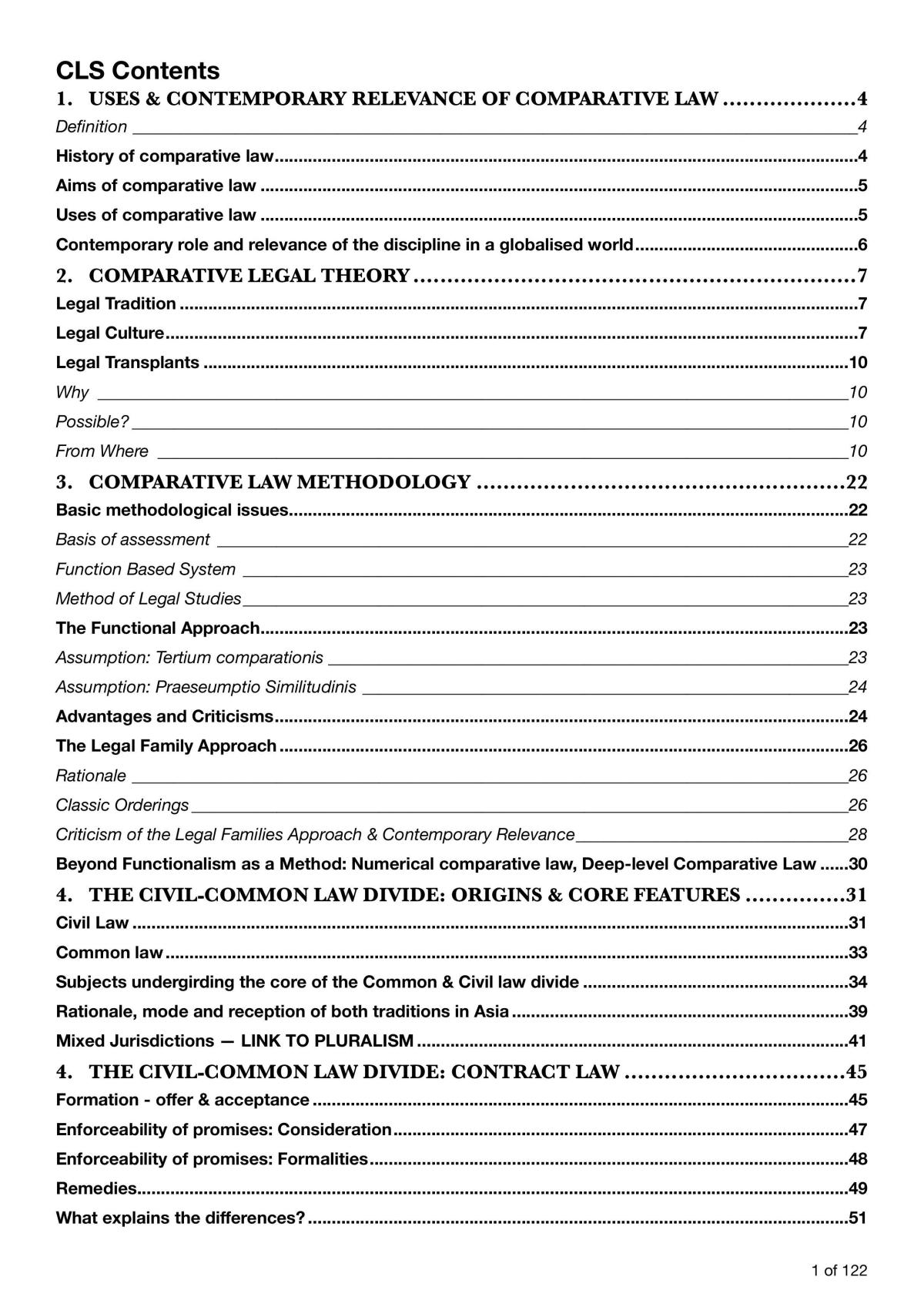 Comparative Legal Systems complete notes | LAW203 - Comparative Legal ...