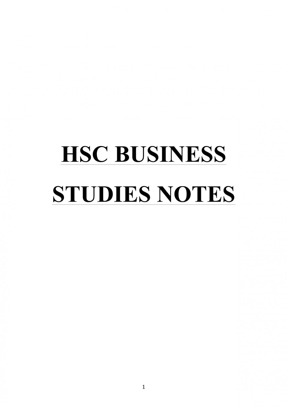 Full HSC Business Studies Syllabus Notes 2014 | Business Studies - Year ...