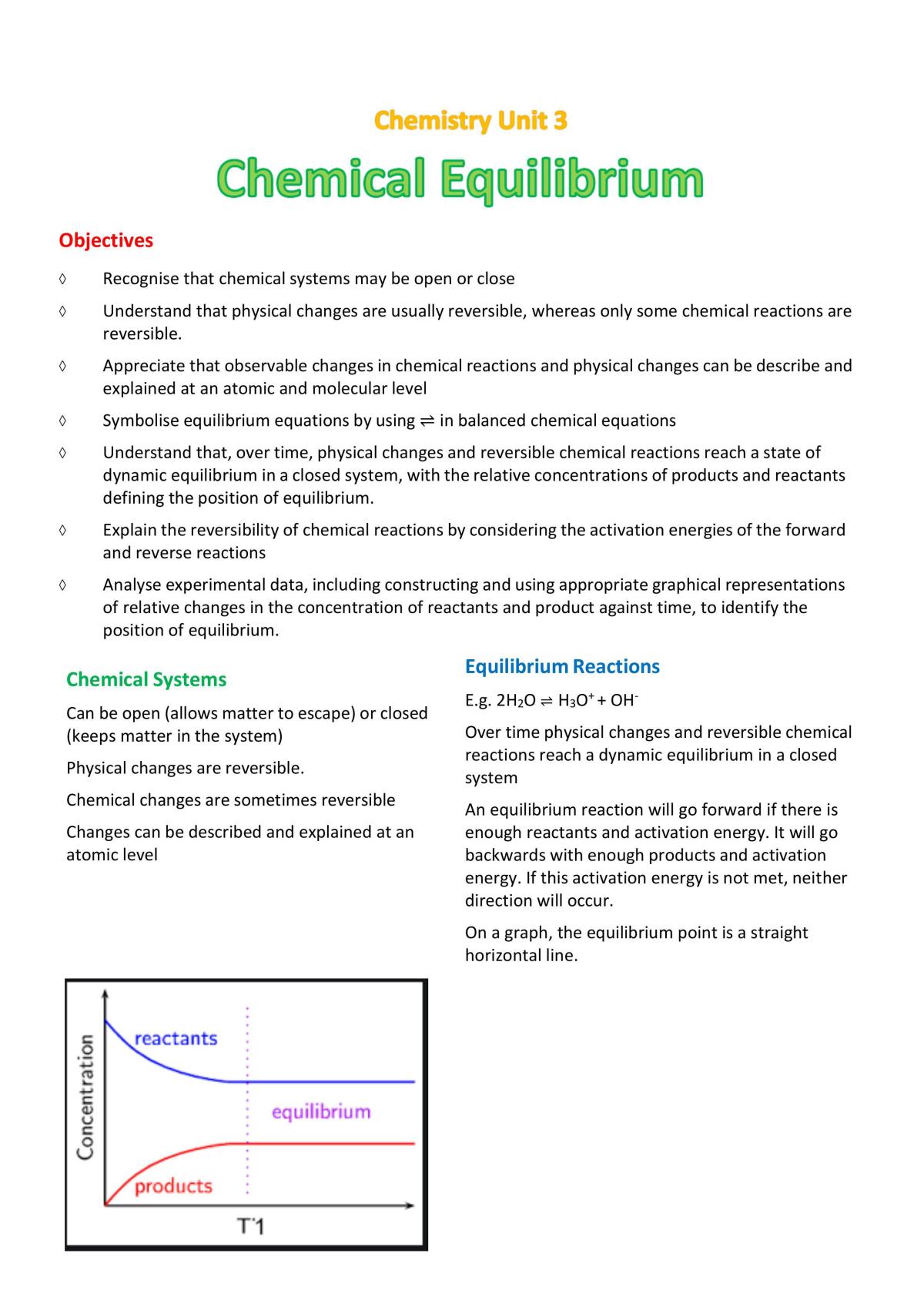Chemistry notes | Chemistry - Year 12 QCE | Thinkswap