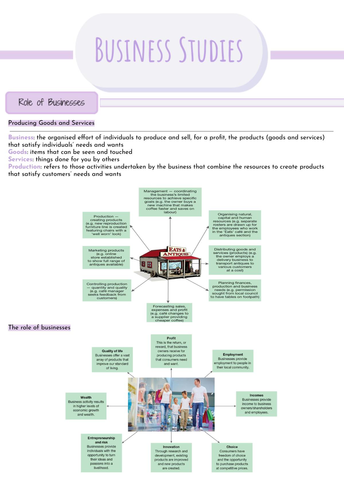 Business studies - nature of business | Business Studies - Year 11 HSC ...