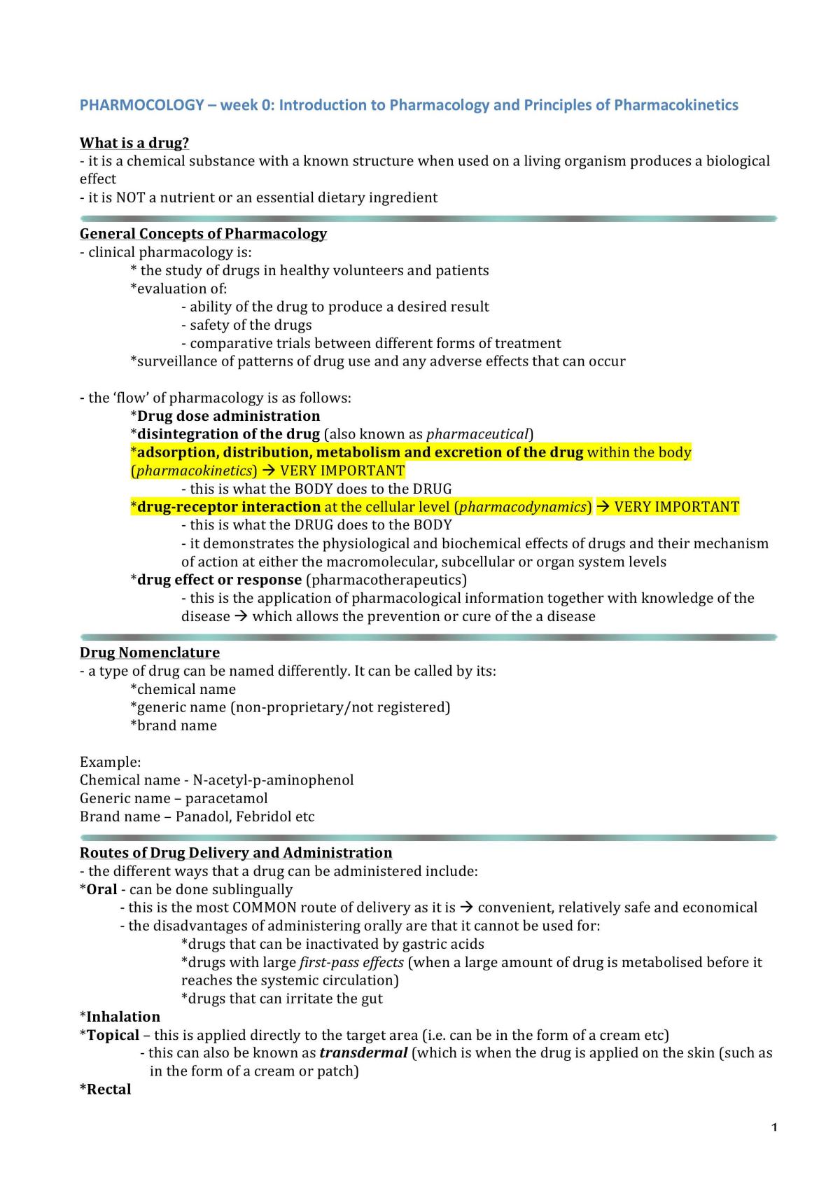 Basic Pharmacology | PHM 101 - Pharmacology - XMUM | Thinkswap