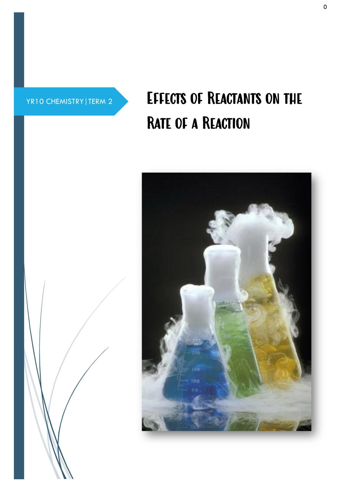 Effects of Reactants on the Rate of Reaction | Chemistry - Year 11 SACE ...