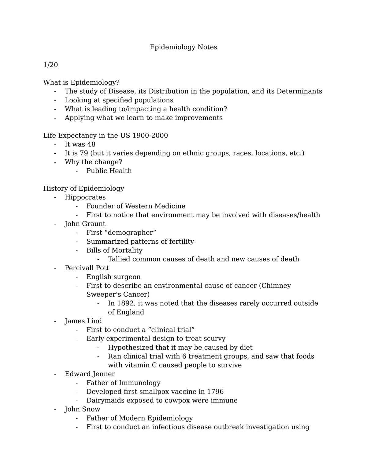 Epidemiology Notes | PBH2001 - Foundations of Epidemiology - Monash ...