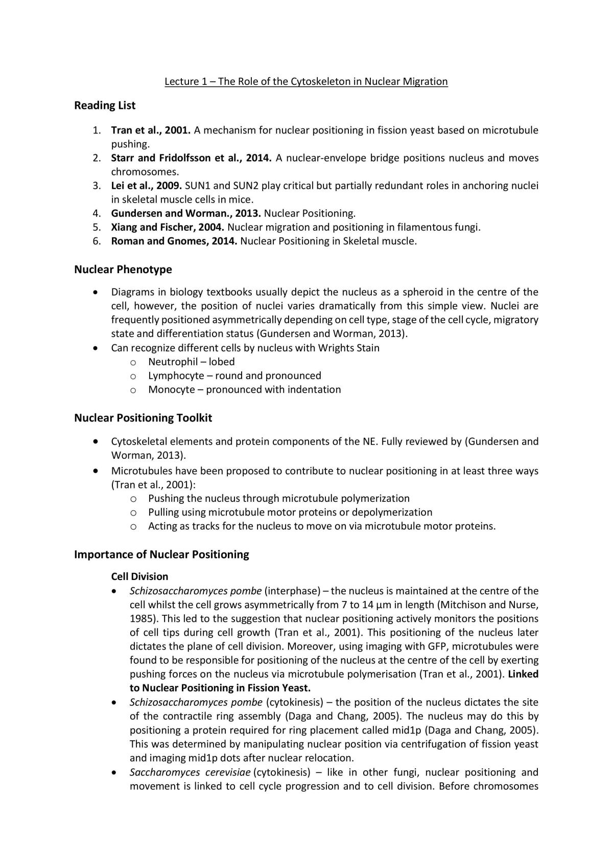 BIOL2481 - Advanced Cell Biology Notes | BIOL3481 - Advanced Cell ...