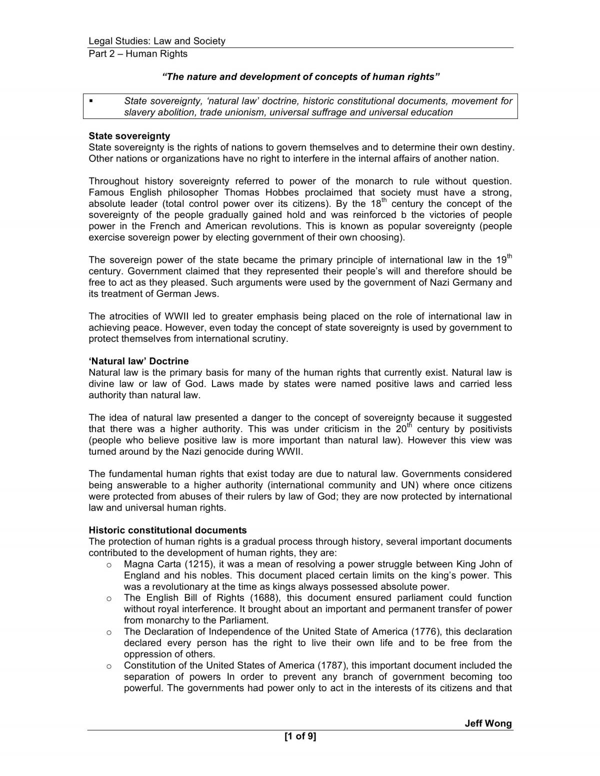 Complete Legal Studies Notes | Legal Studies - Year 11 HSC | Thinkswap