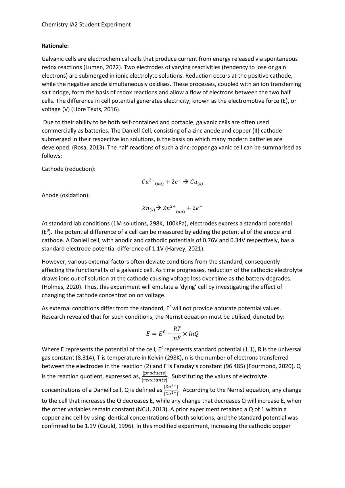 Year 12 Chem Student Experiment | Chemistry - Year 12 QCE | Thinkswap