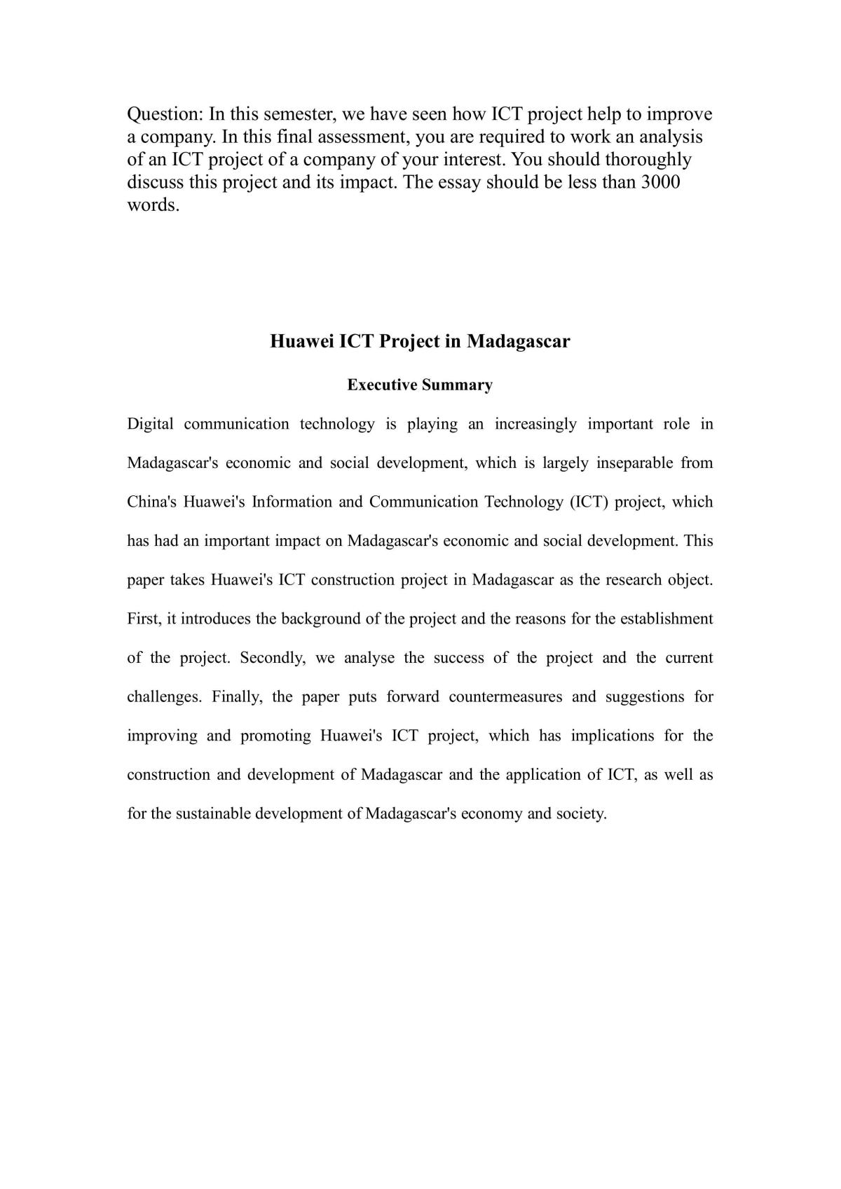 Huawei ICT Project in Madagascar | UIT2201 - Computer Science ...