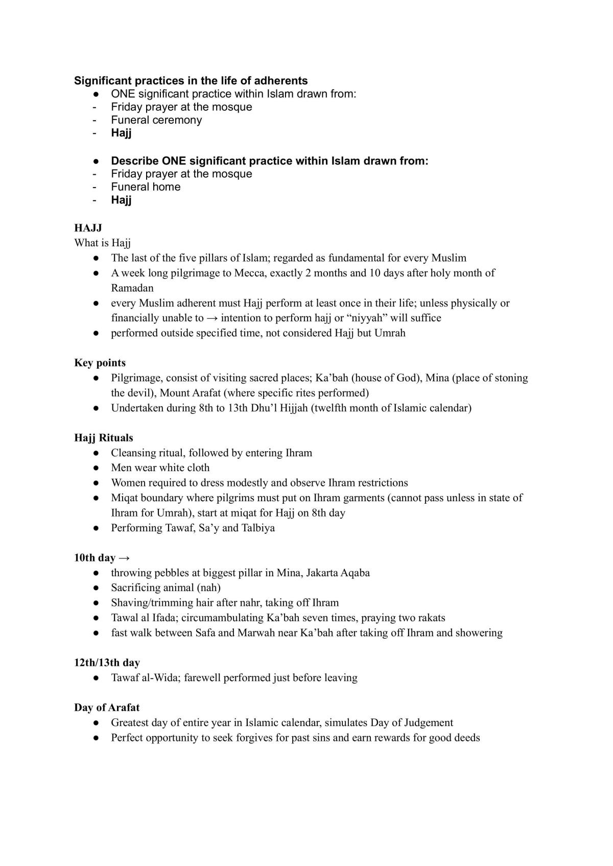 Islam HSC Notes | Studies of Religion II - Year 12 HSC | Thinkswap