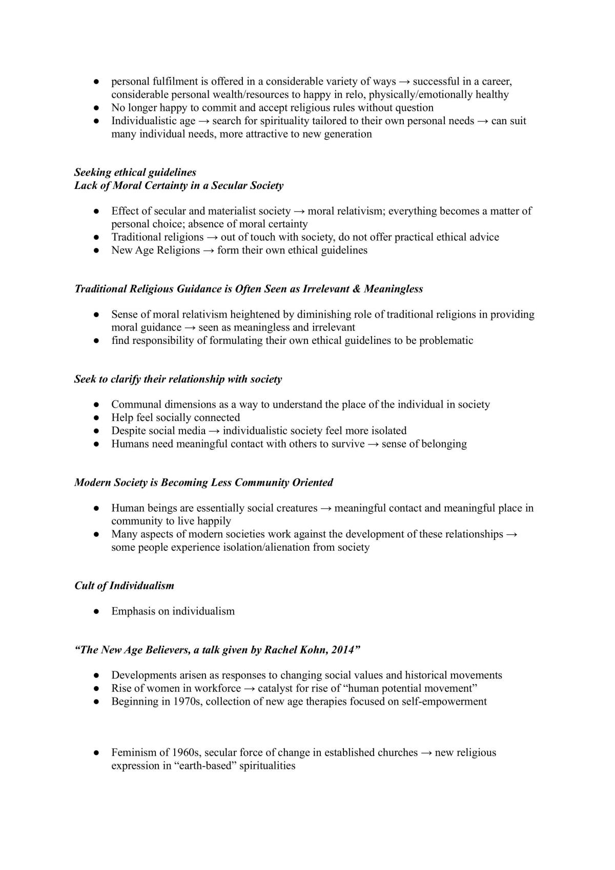 Religion and Non-Religion HSC notes | Studies of Religion II - Year 12 ...