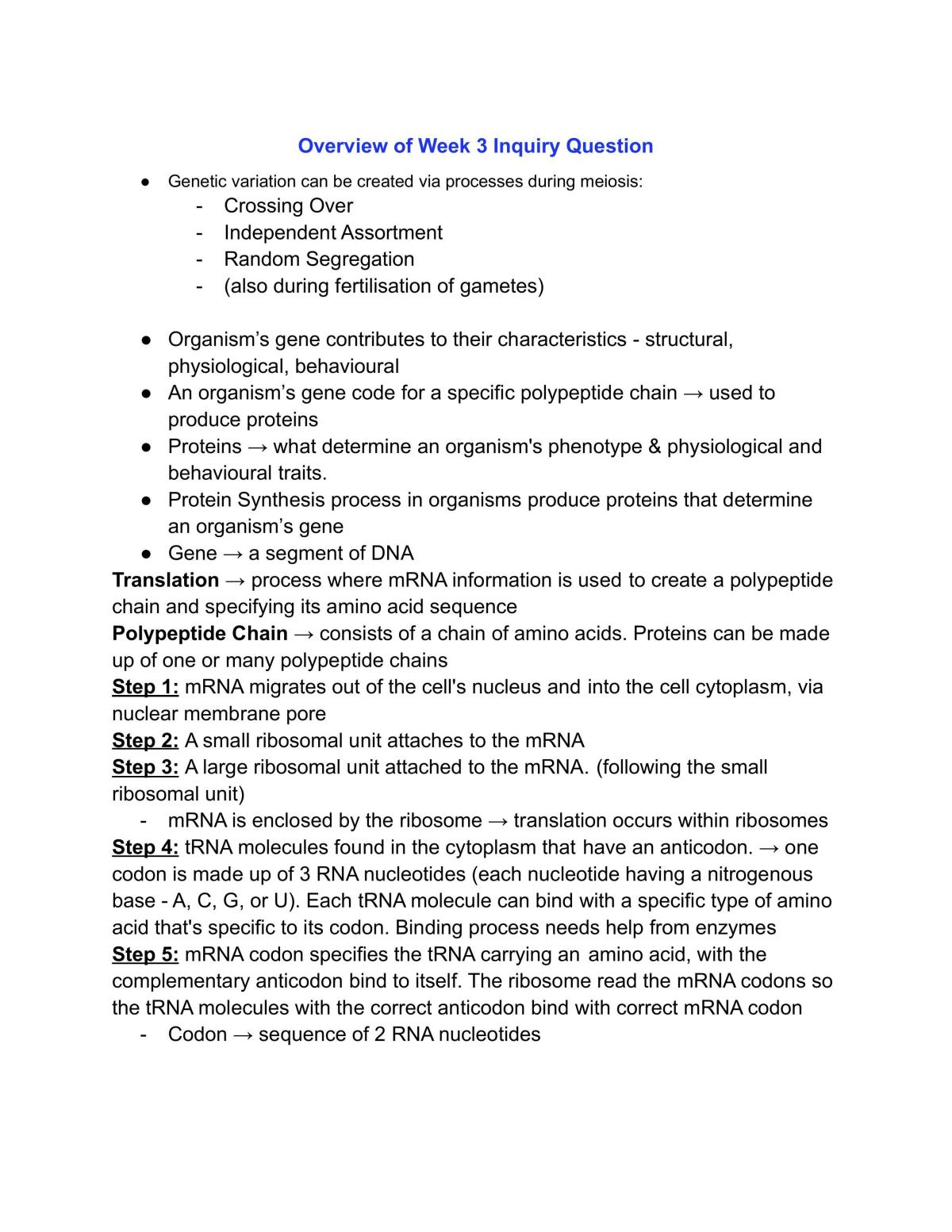 DNA and Polypeptide Synthesis | Biology - Year 12 HSC | Thinkswap