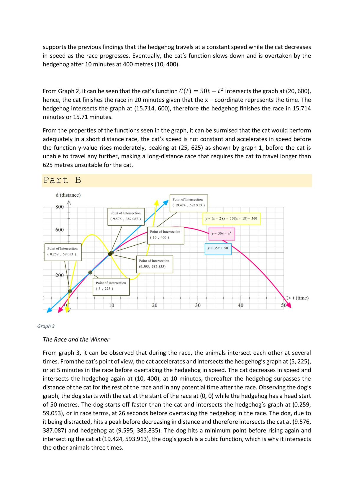 Animal Race Investigation | Mathematical Methods - Year 11 SACE | Thinkswap