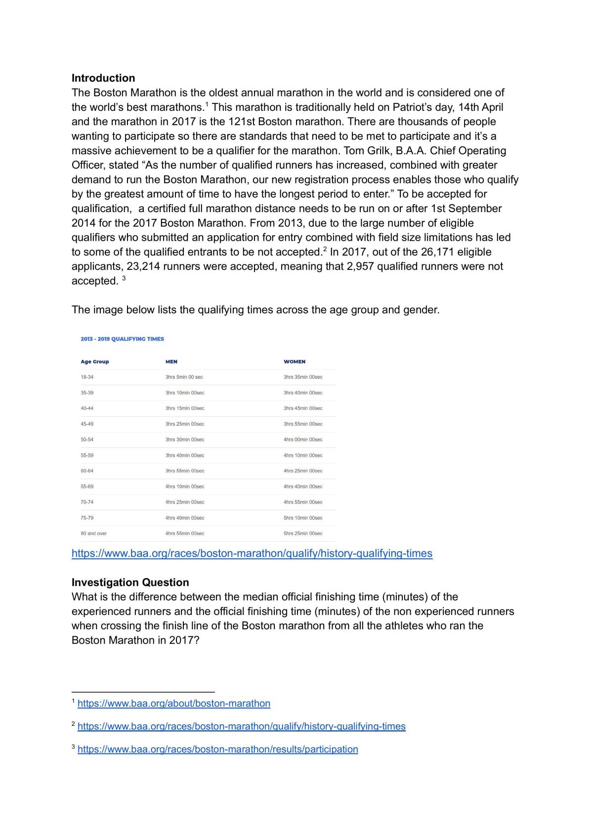 3.10 Statistics Boston Marathon Report | Mathematics and Statistics ...