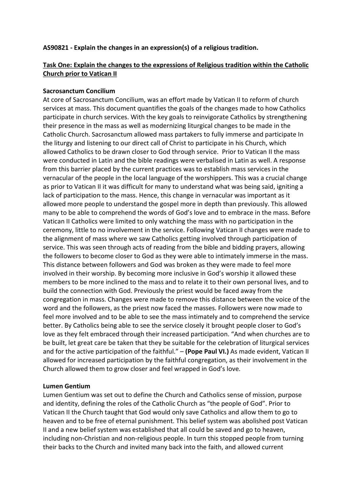 AS90821 Explain the changes in an expression(s) of a religious ...