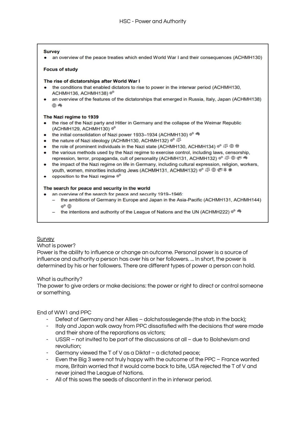 Power and Authority | Modern History - Year 12 HSC | Thinkswap