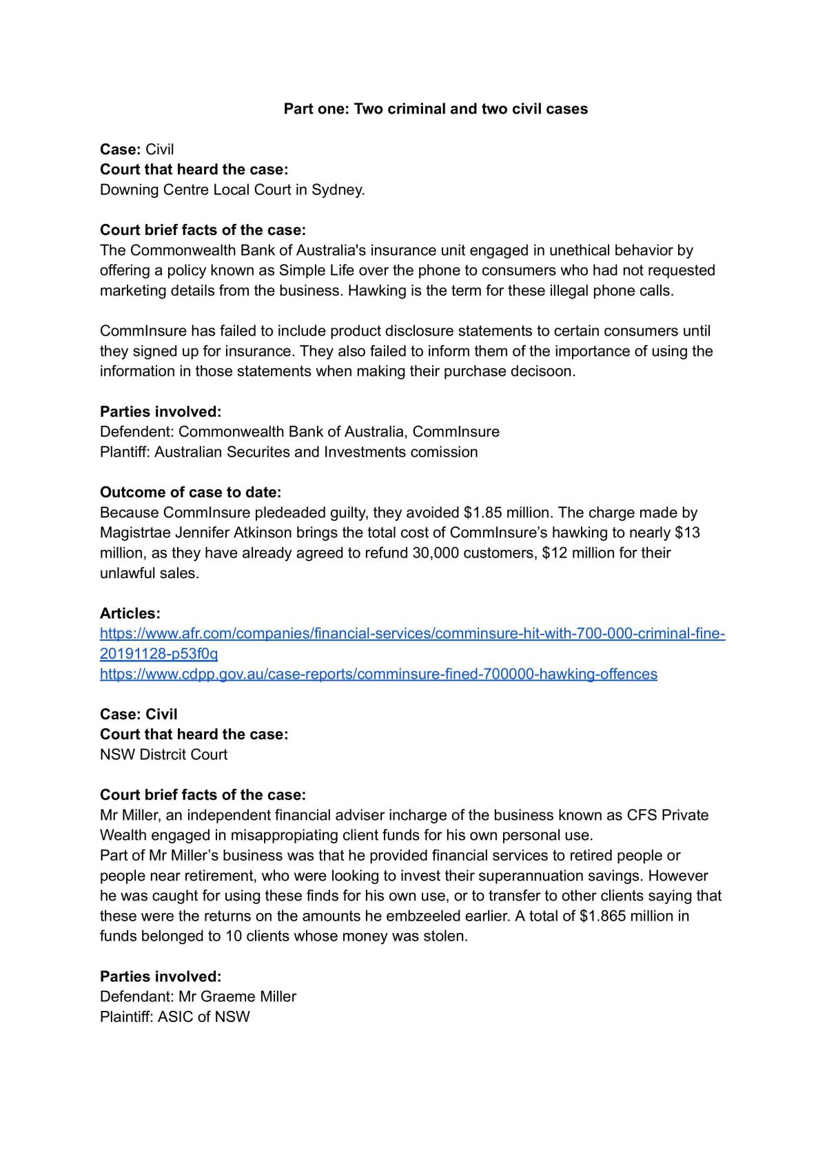 Legal studies assessment | Legal Studies - Year 12 HSC | Thinkswap