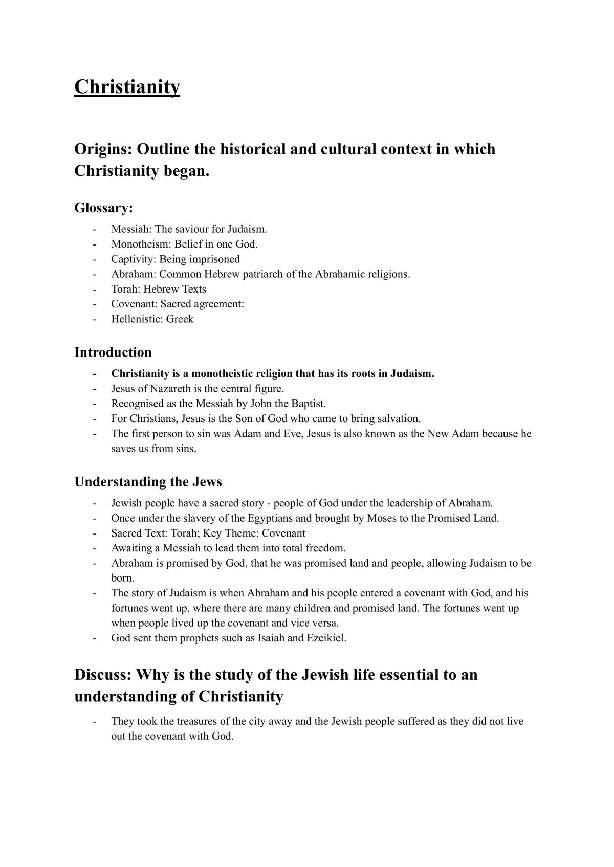 Prelim Christianity Notes | Studies of Religion II - Year 11 HSC ...