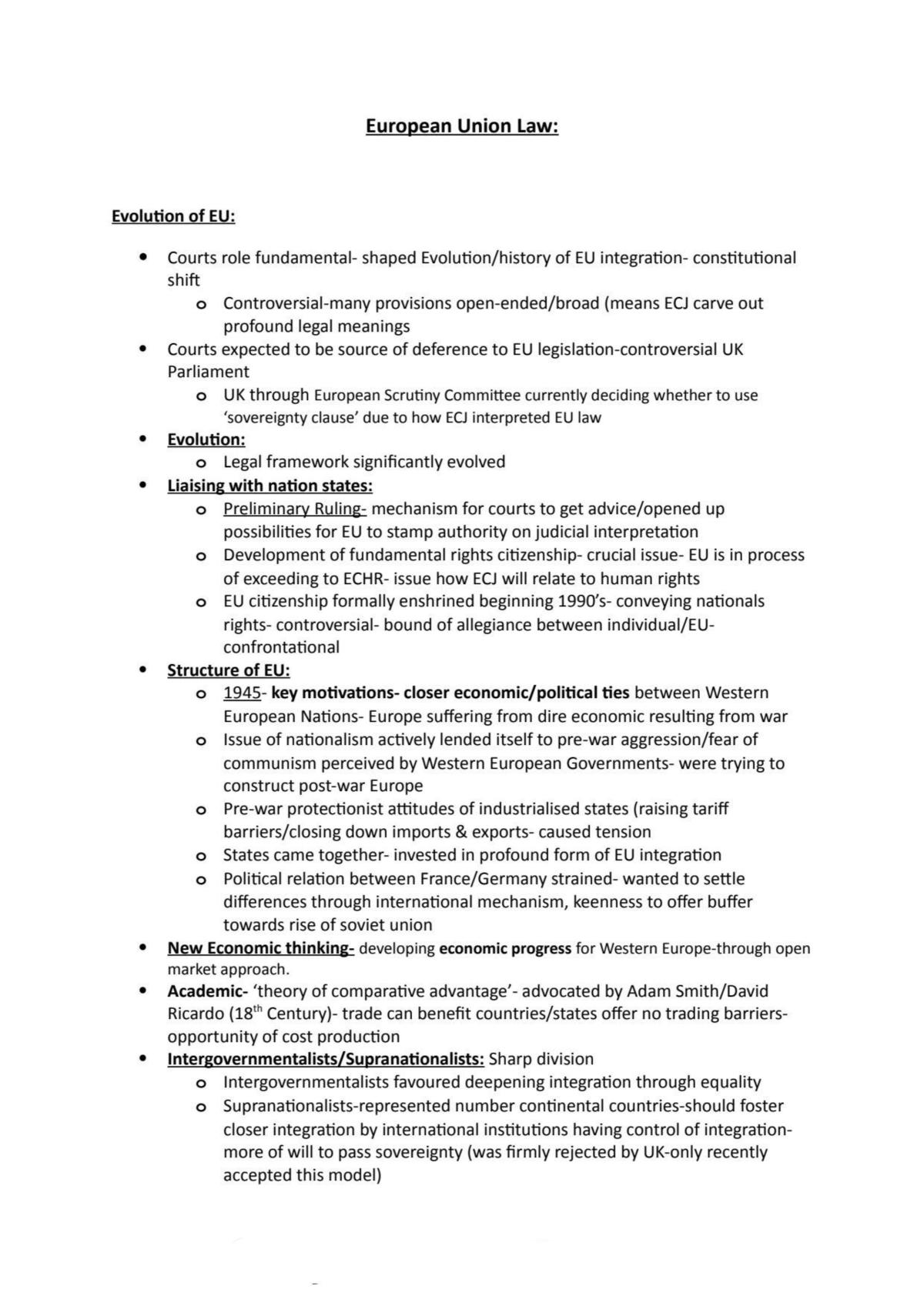 European Union Law Notes | LAWS2008 - European Union Law - Curtin ...