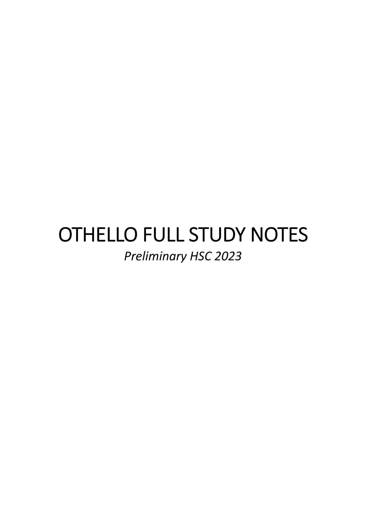 Shakespearean Study Othello- Full notes | English (Advanced) - Year 11 ...