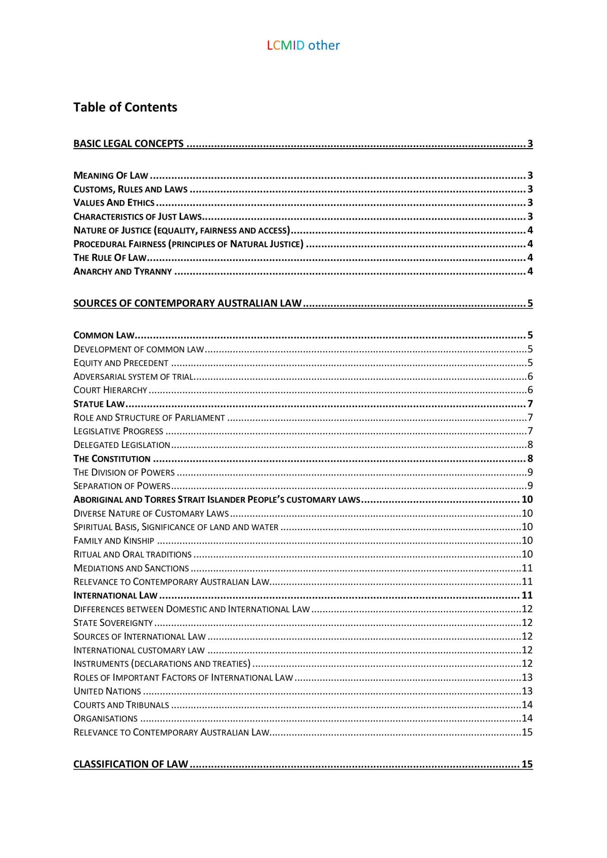 Legal Studies Year 11 Complete Study Notes | Legal Studies - Year 11 ...