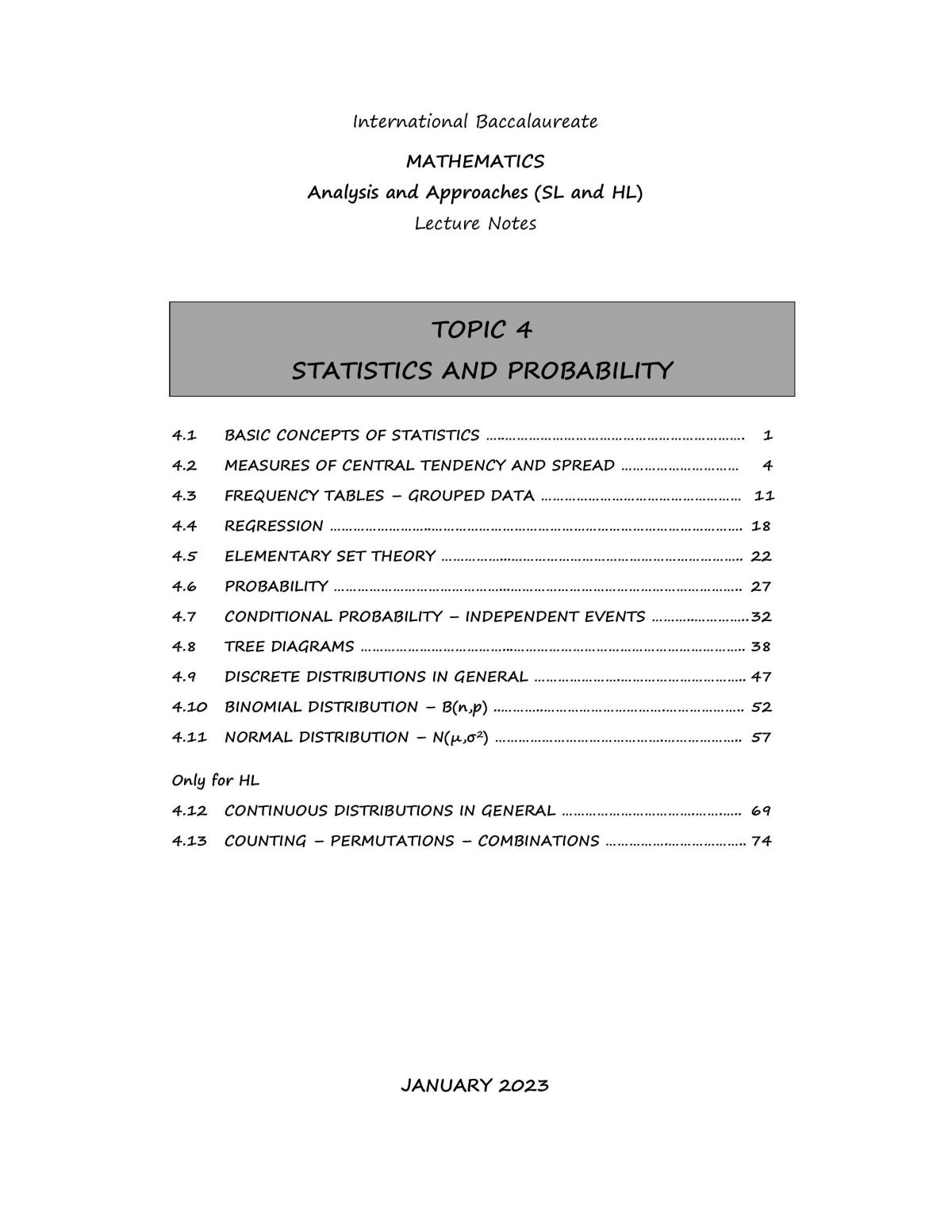 Statistics and probability | Mathematics: Analysis and Approaches ...