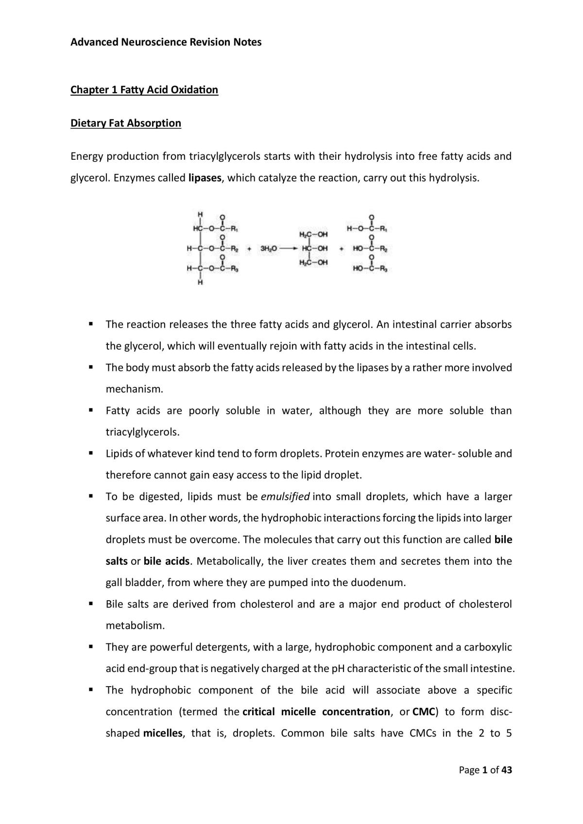 Advanced Neuroscience Revision Notes | BMS5004 - Advanced neuroscience ...