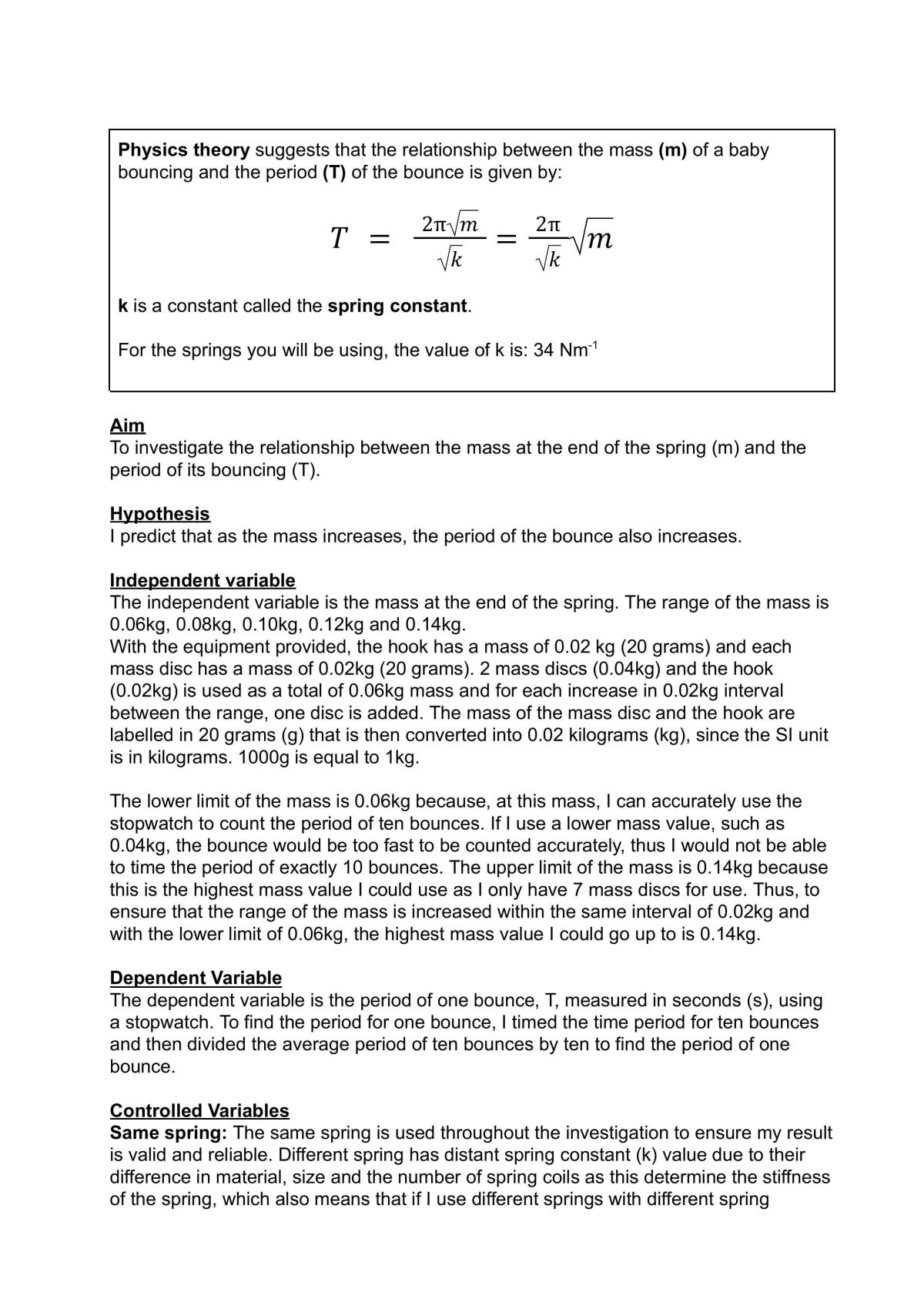 AS91168 | Practical Investigation | Physics - Level 2 NCEA | Thinkswap