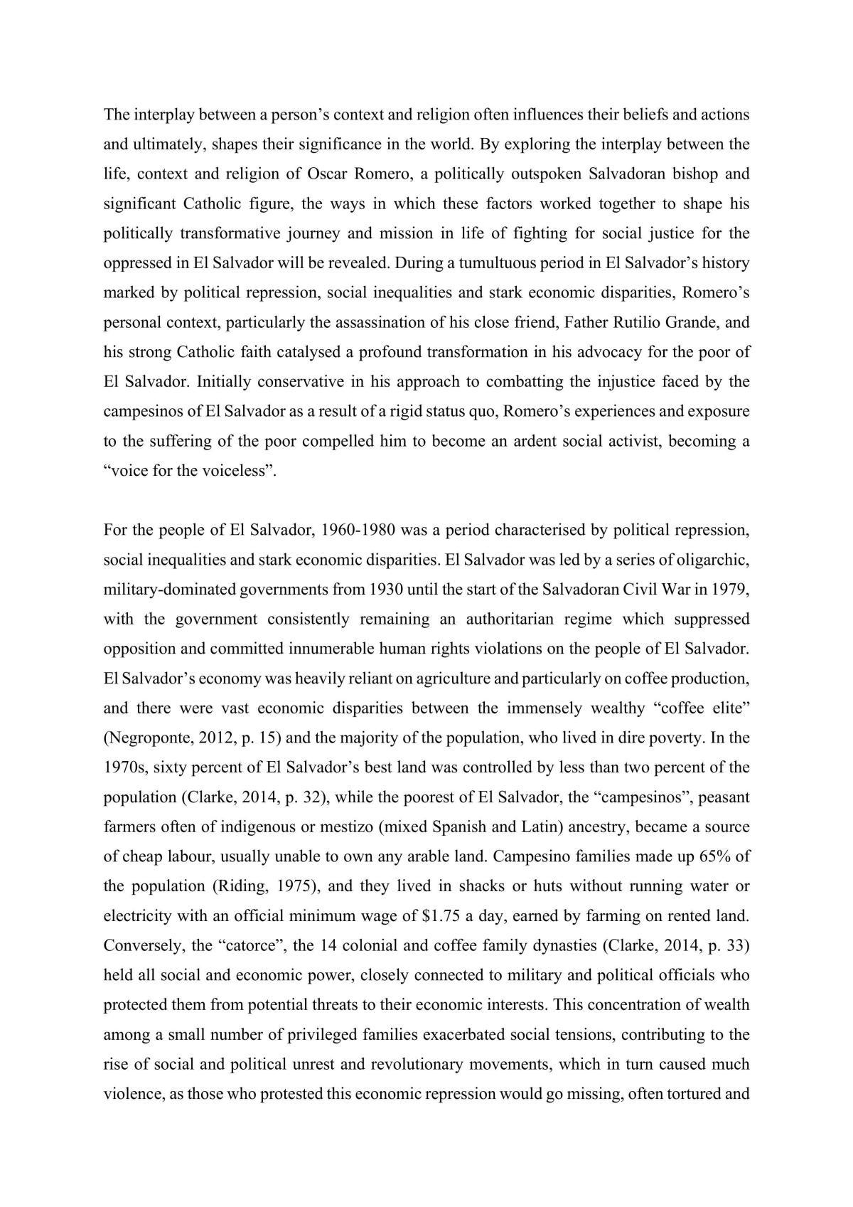 Religion and Life WACE ATAR Unit 4 - Oscar Romero interplay essay ...