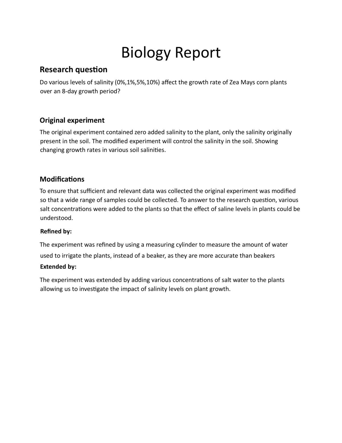 Biology SE exemplar | Biology - Year 11 QCE | Thinkswap