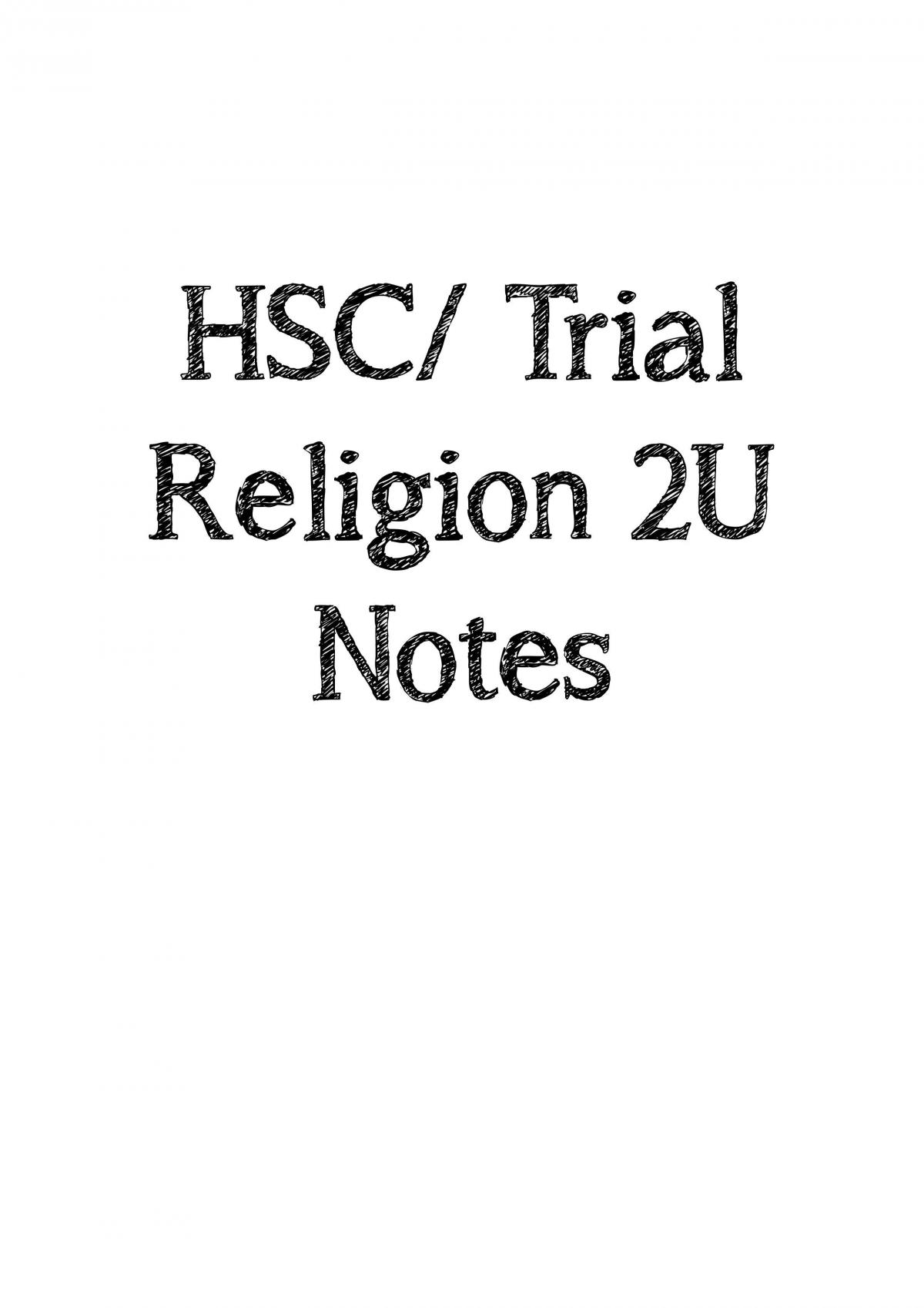 Complete Studies of Religion II HSC Notes | Studies of Religion II ...