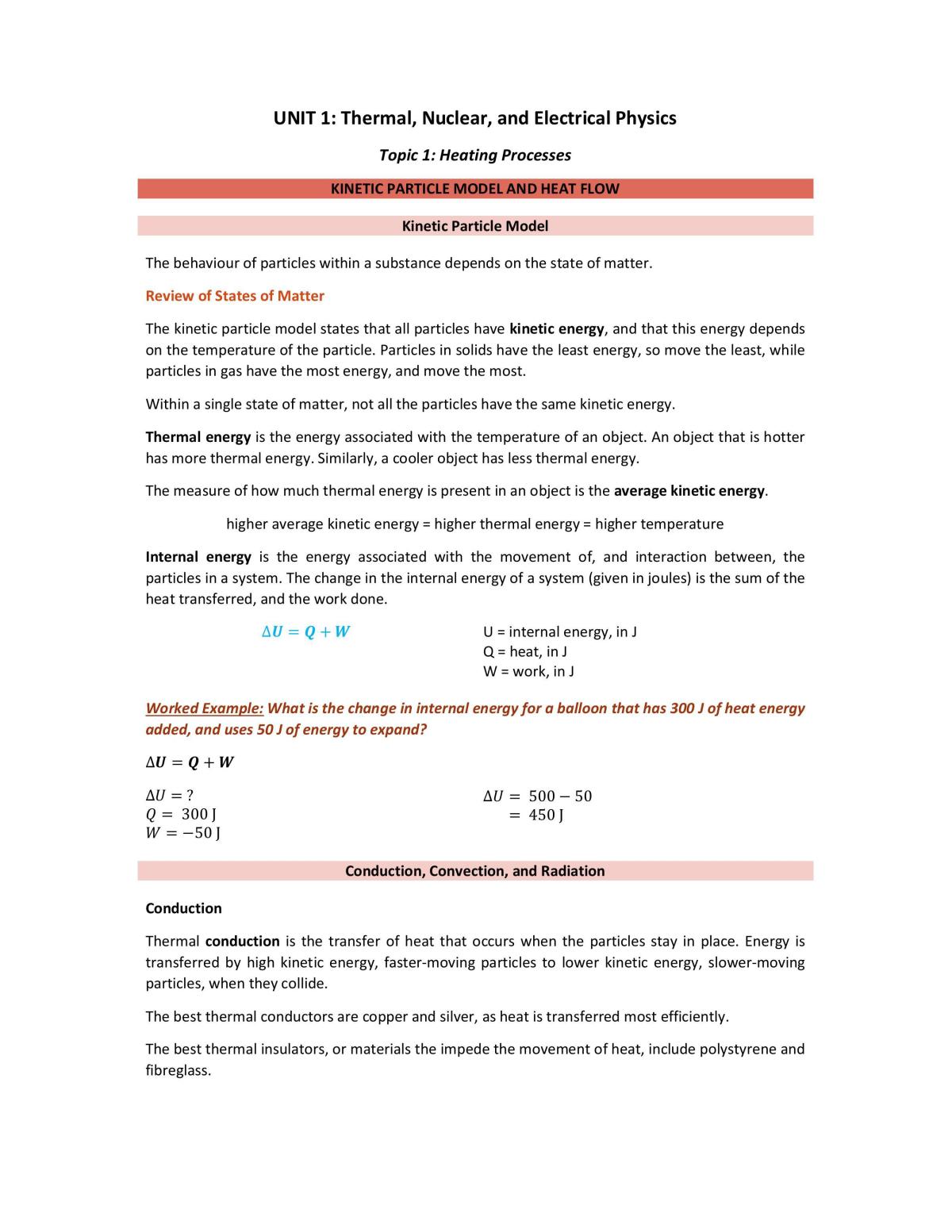 QCE Physics U1 T1: Heating Processes | Physics - Year 11 QCE | Thinkswap