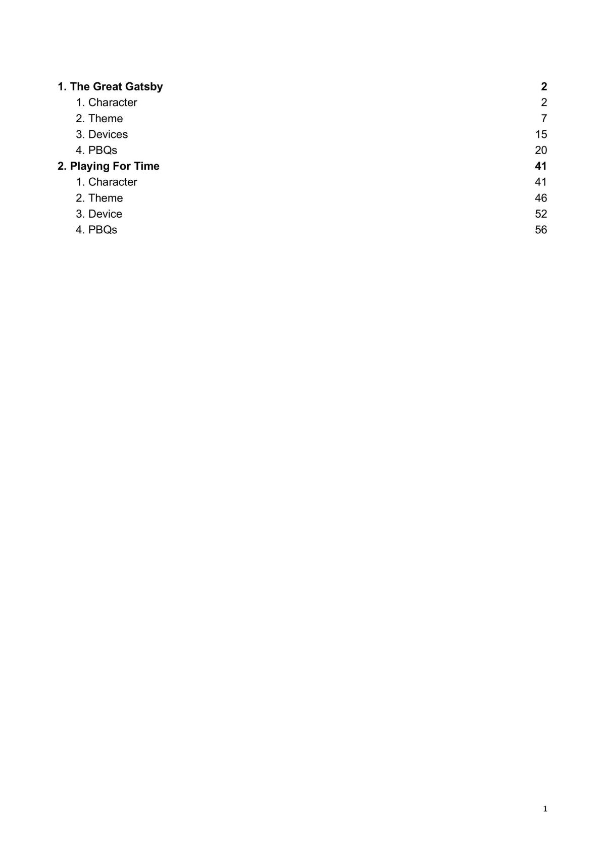 H1 Literature in English Essay Plans | Literature in English H1 - GCE A ...