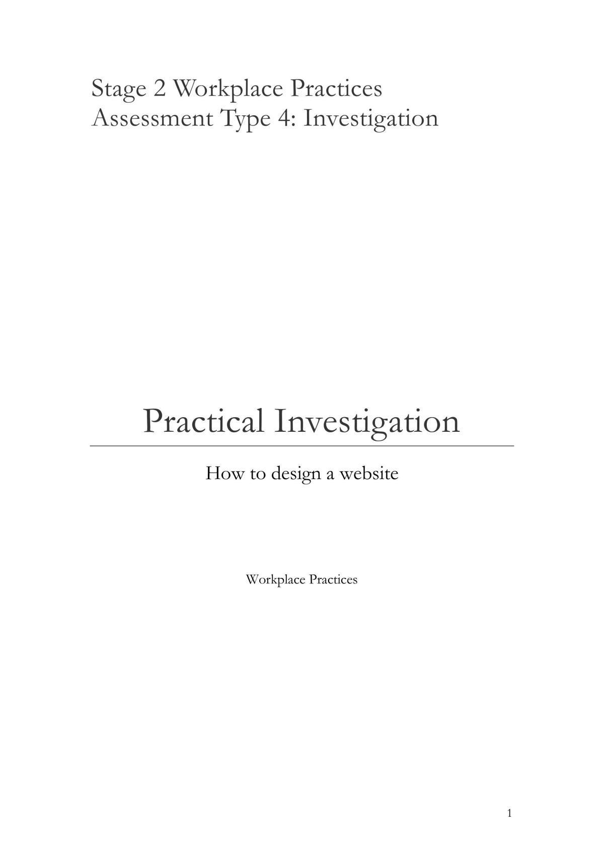 Investigation - How to Design a Website A+ Example | Workplace ...