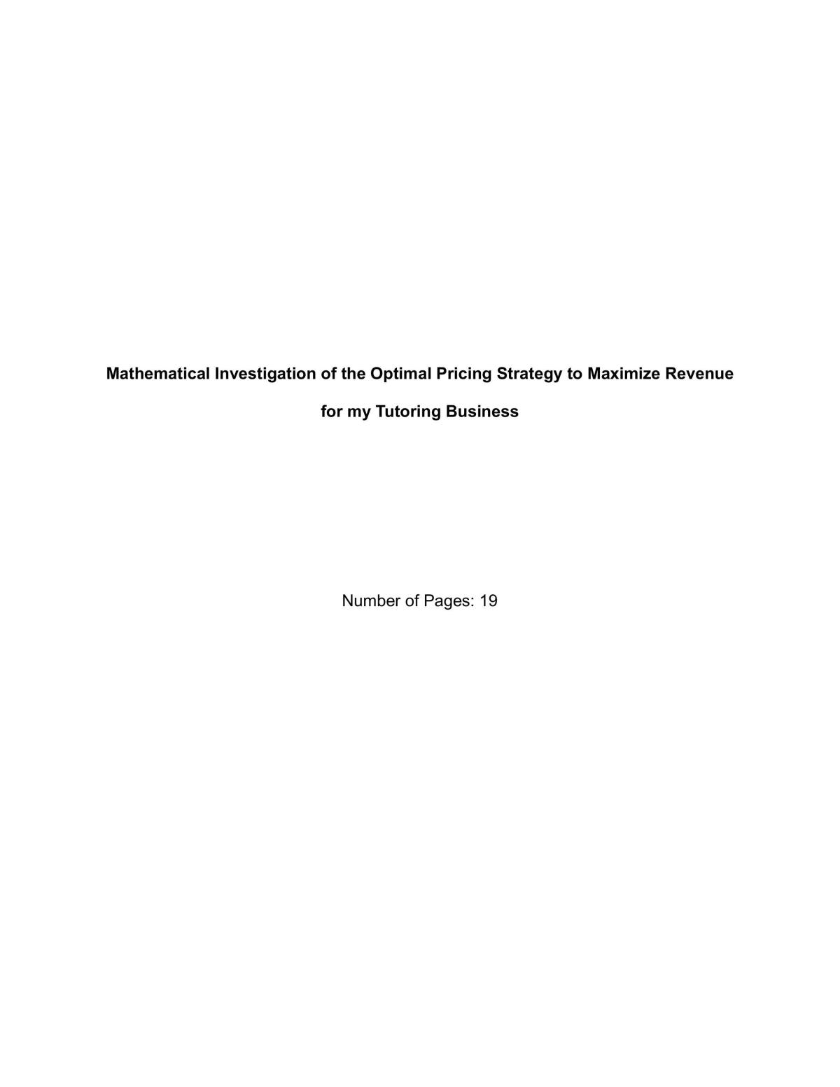 Math Internal Assessment | Calculus and Vectors (University) - Grade 12 ...