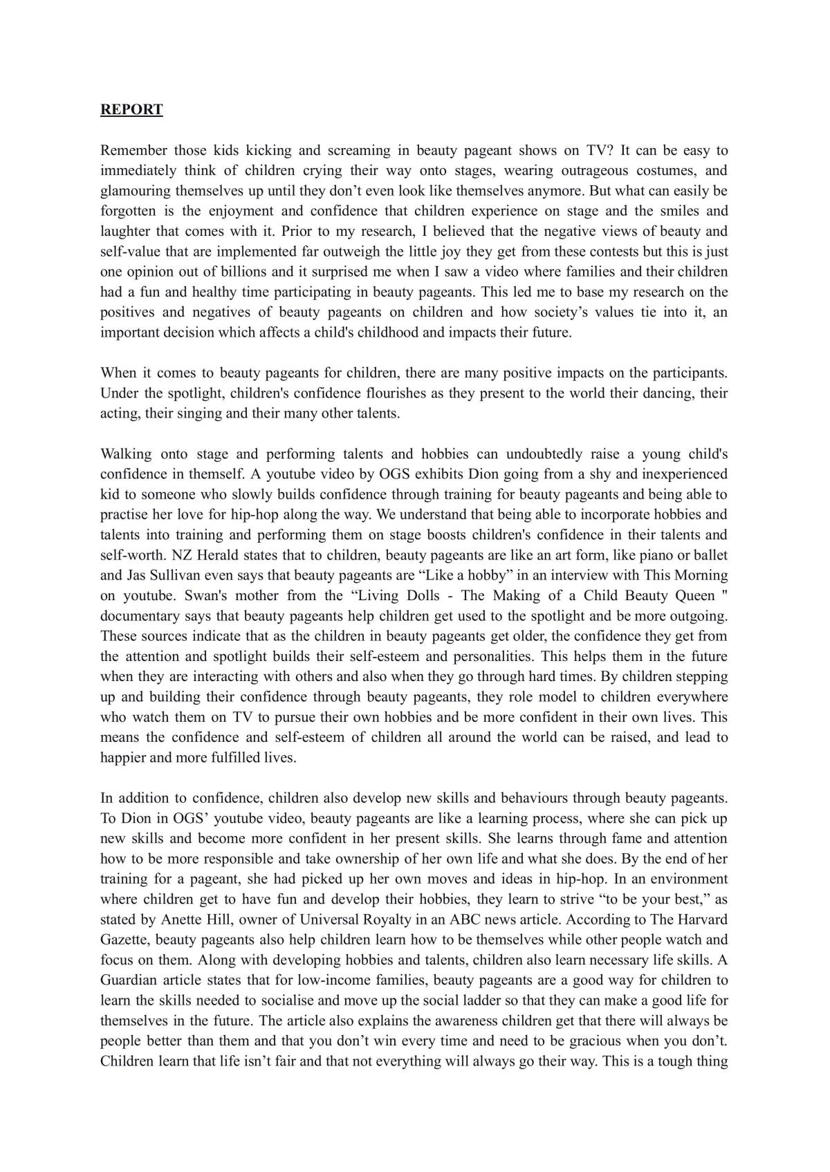 English Report | English - Level 1 NCEA | Thinkswap