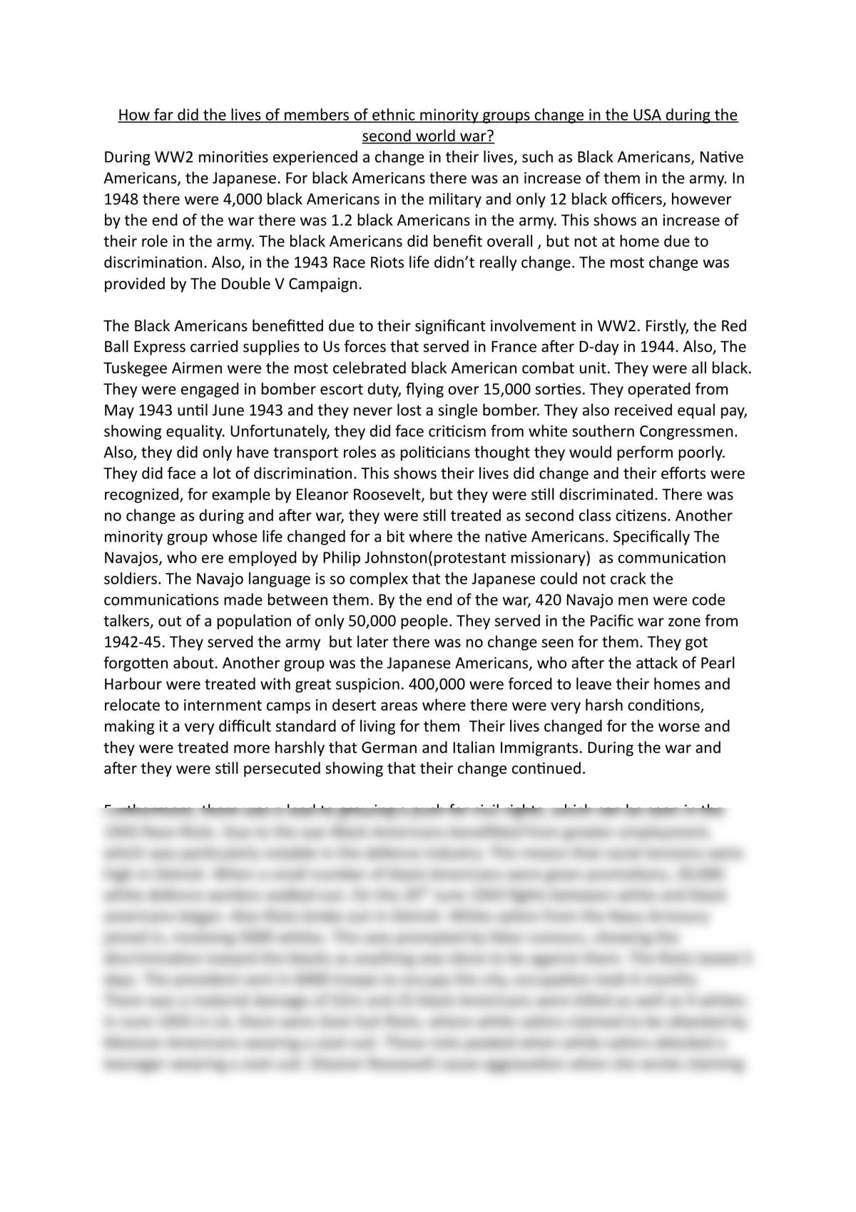 How far did the lives of members of ethnic minority groups change in ...