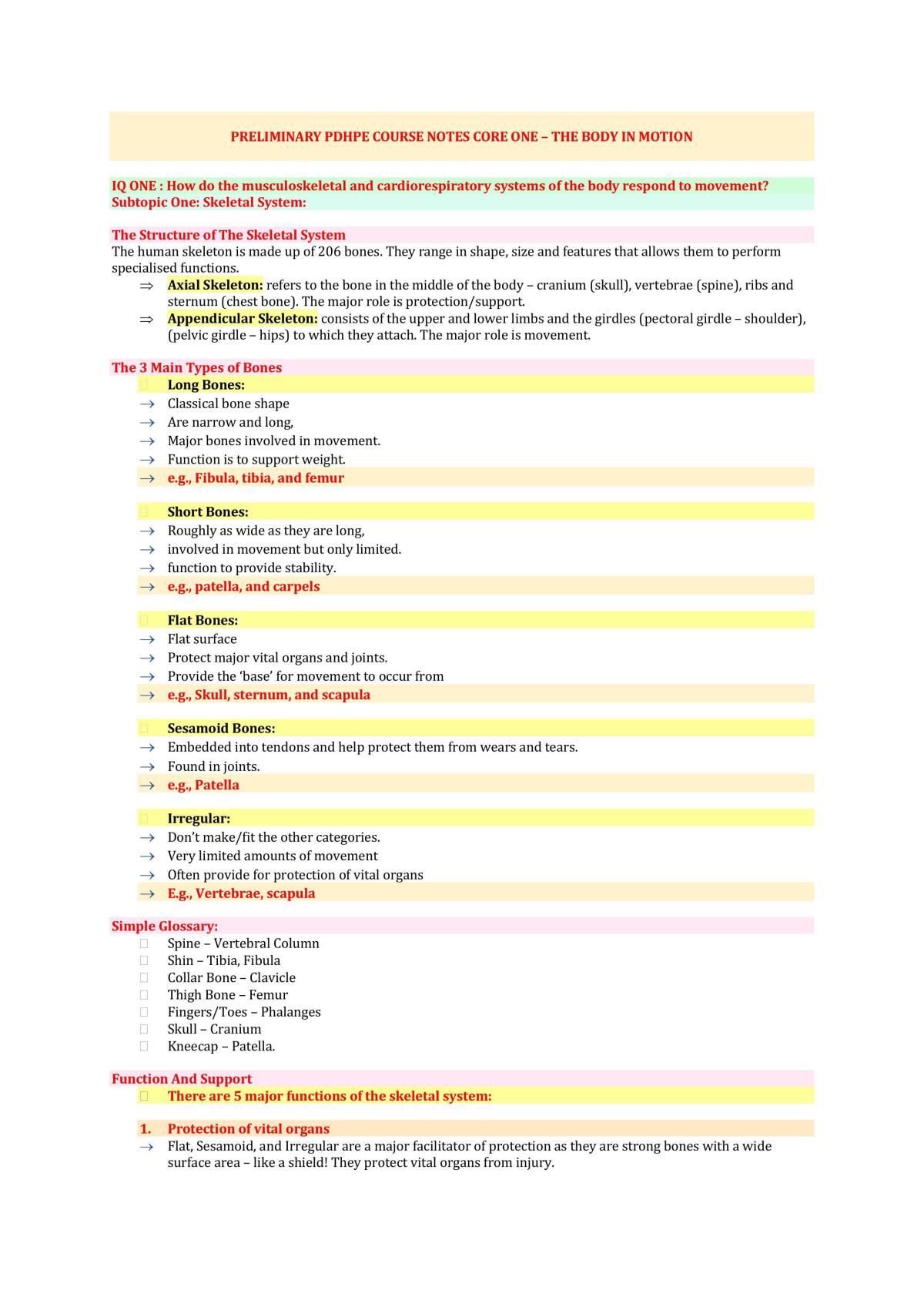 PDHPE Core 2 Preliminary Course - The Body in Motion | Personal ...