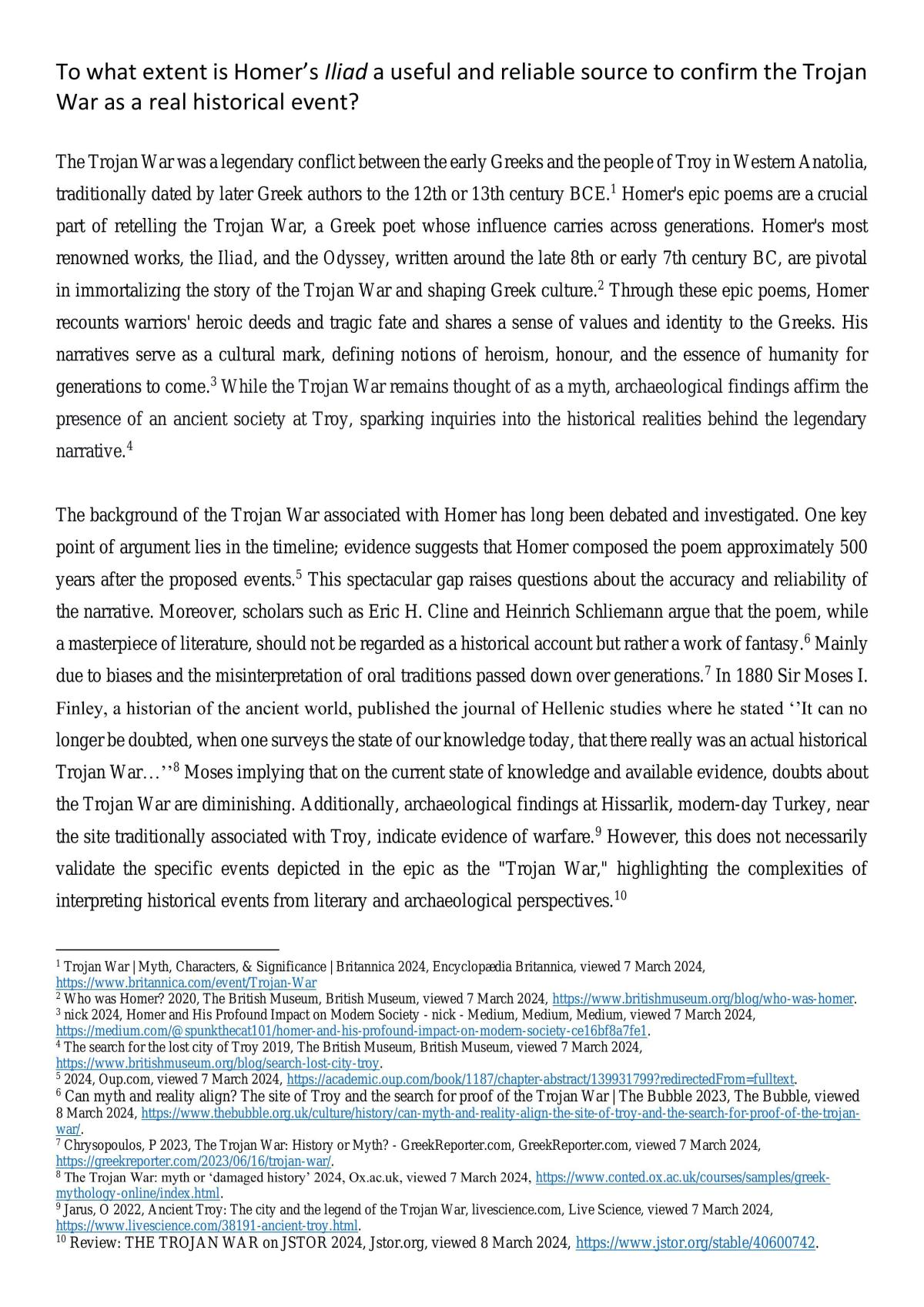 Trojan War | Ancient History - Year 11 ACT | Thinkswap