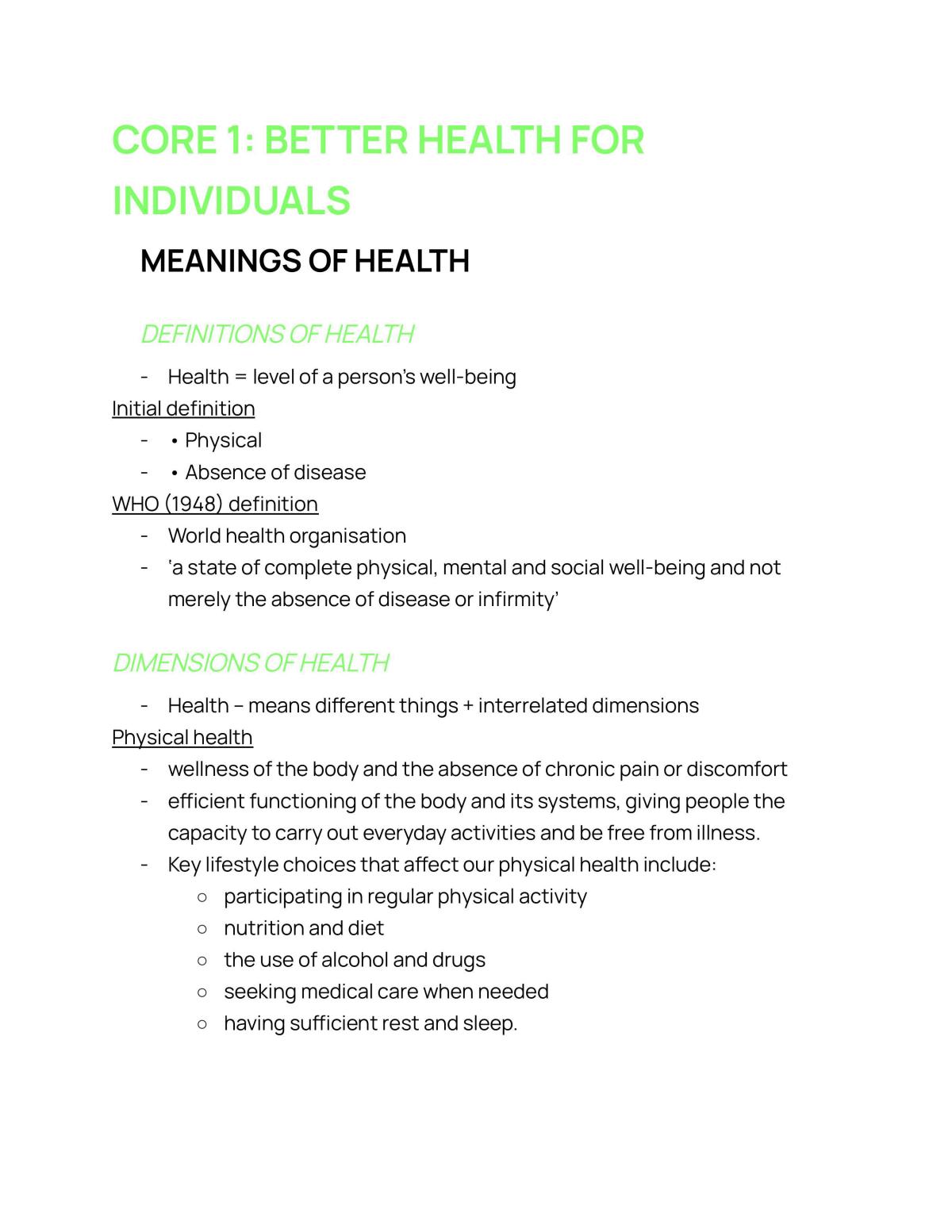 Better health for individuals Study Notes | Personal Development ...