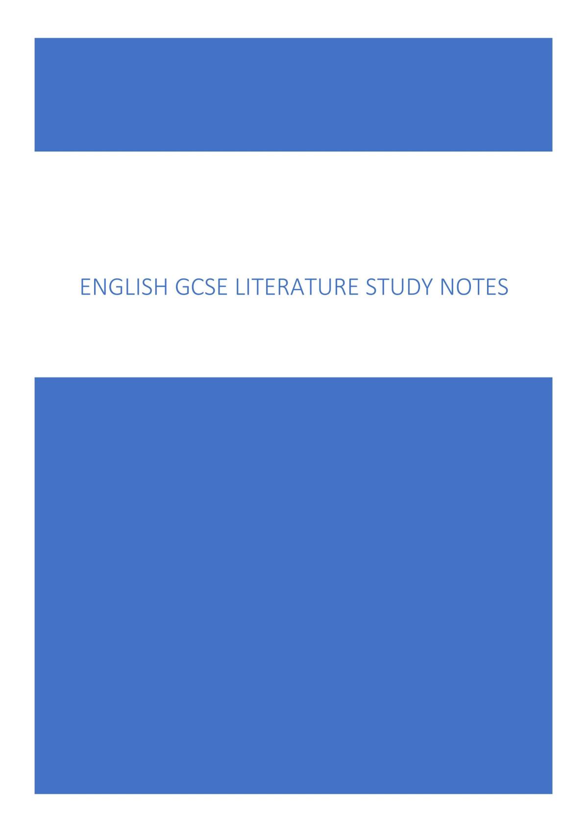 GCSE English Literature Guide | English Literature - GCSE AQA | Thinkswap