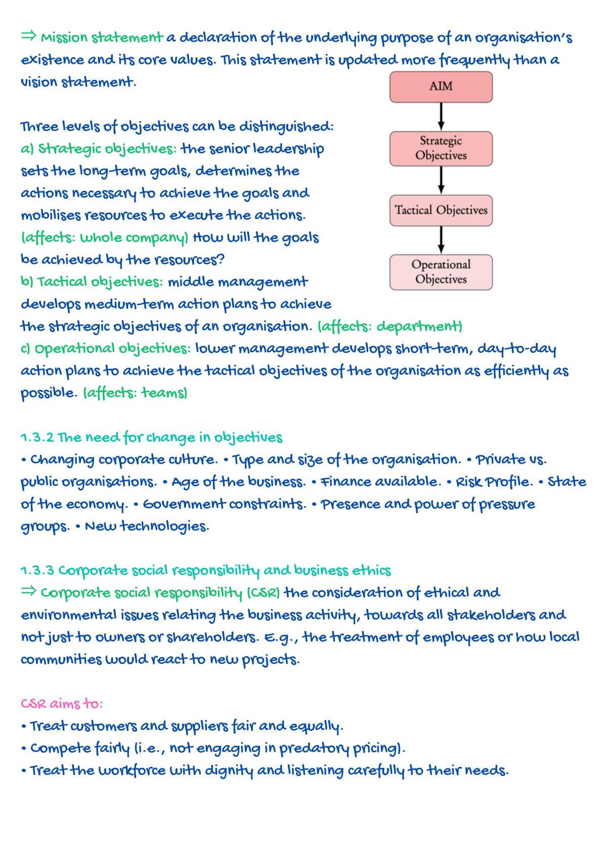 IB business chapter 1 | Business Management - Standard Level IB | Thinkswap