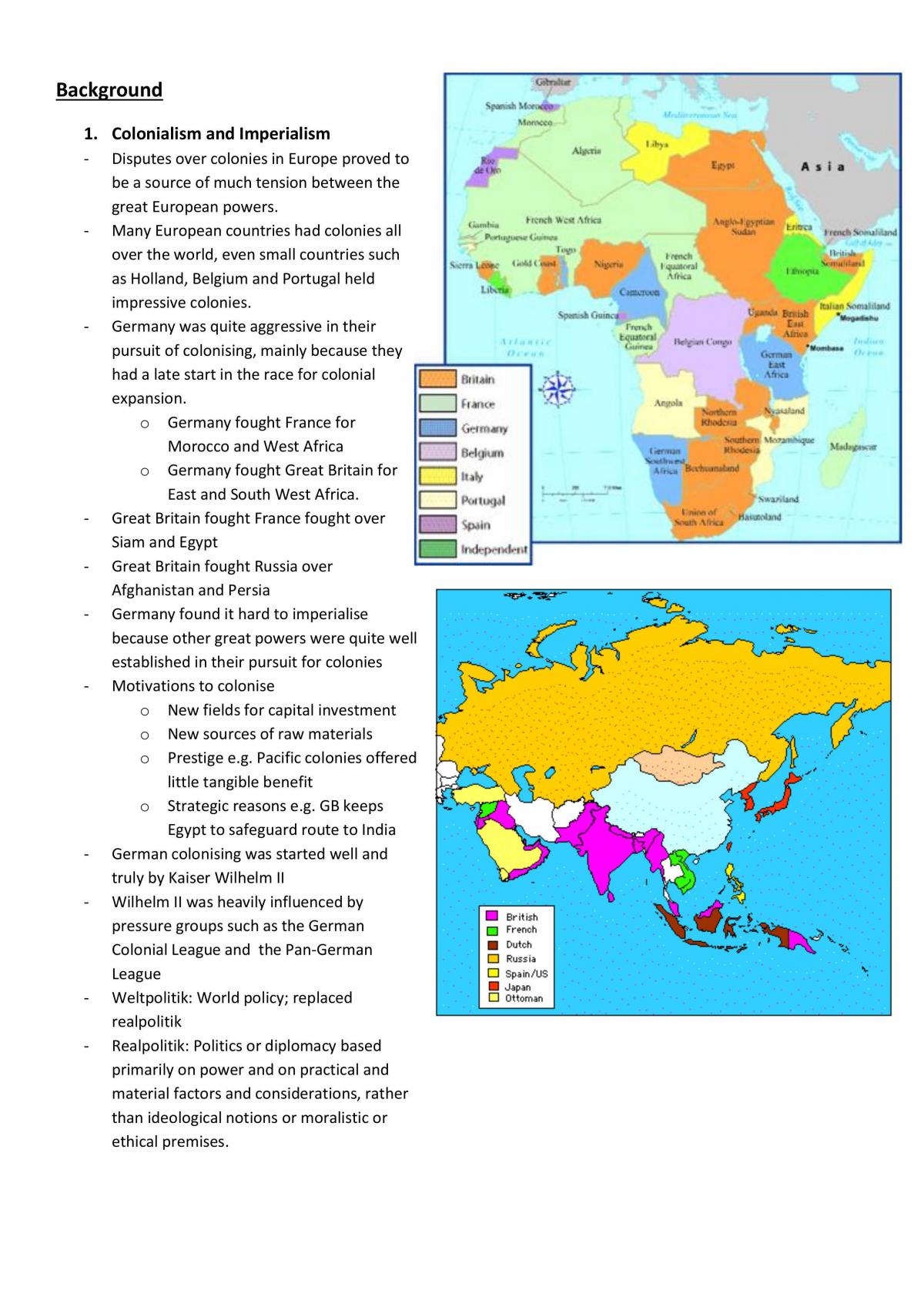 Study notes on the first world war for War and Peace | HIST253 - War ...