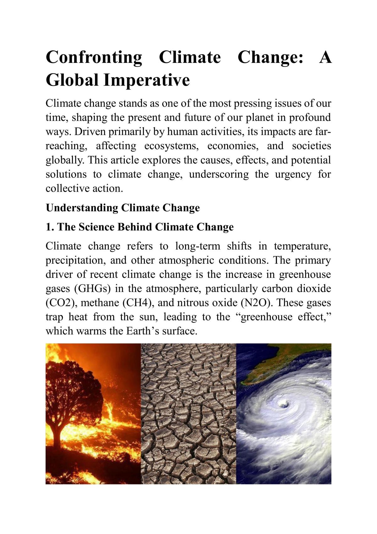Confronting Climate Change | Science - Form 5 SPM | Thinkswap