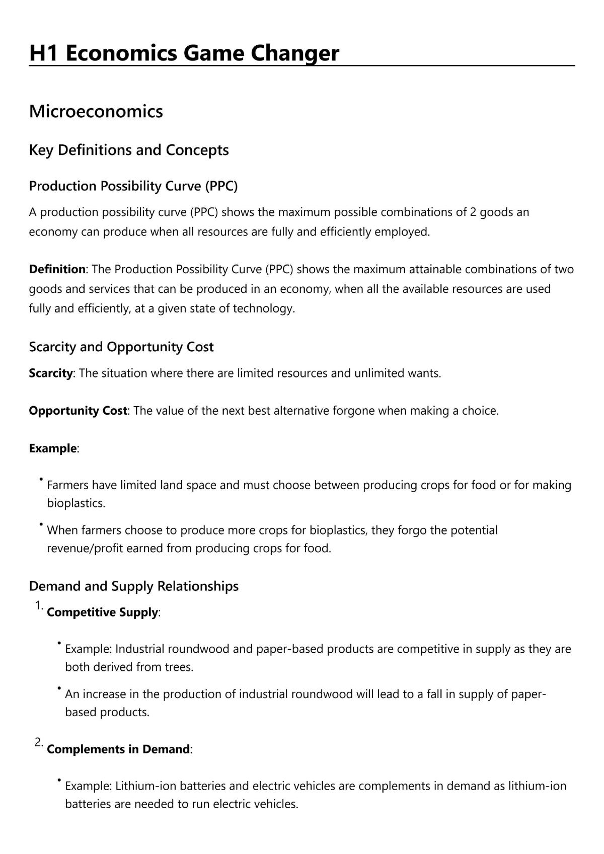H2 Economics Game Changer | Economics H2 - GCE A Level | Thinkswap
